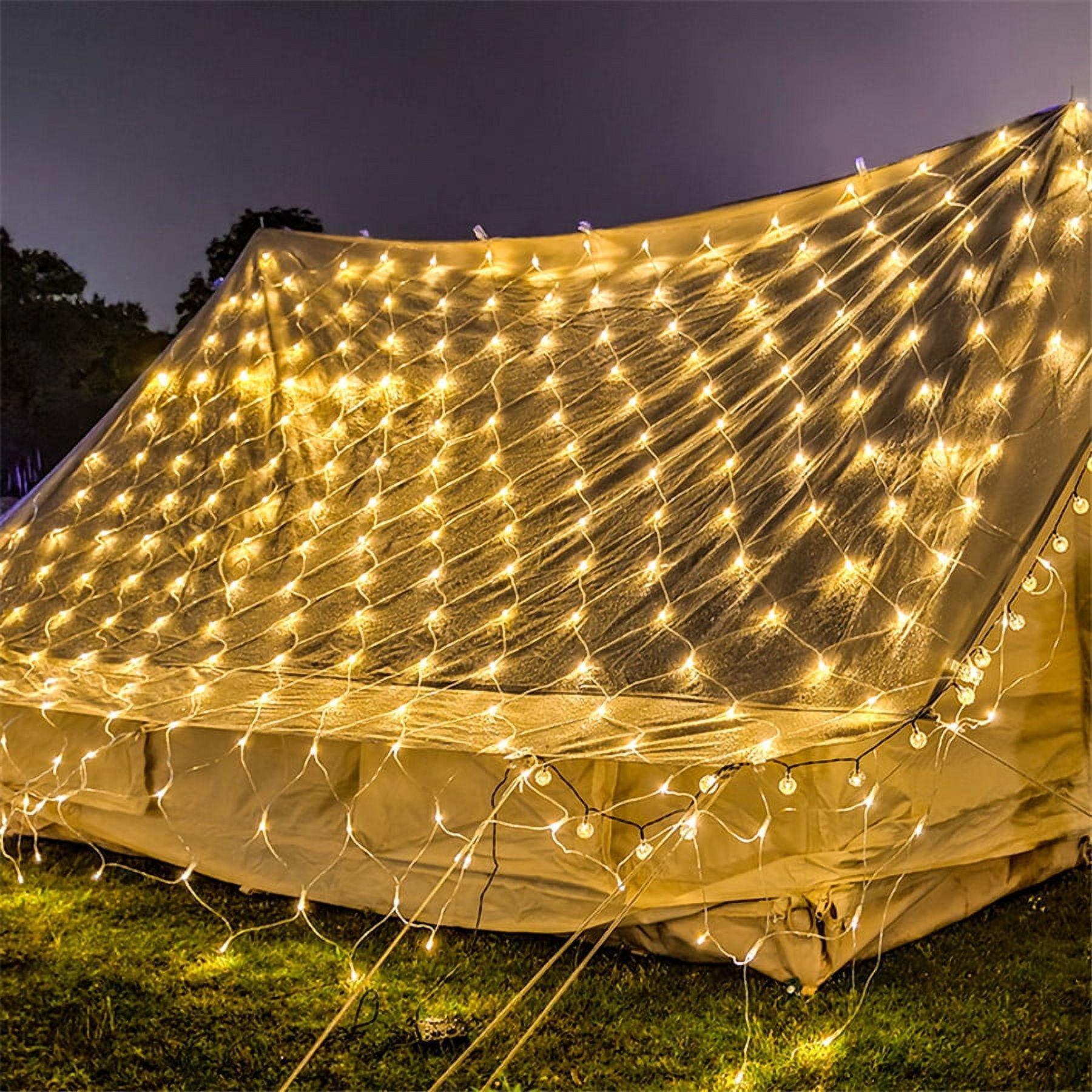 Rosnek Christams Net Mesh String Lights, 9.8ft x 6.6ft Mesh Christmas ...