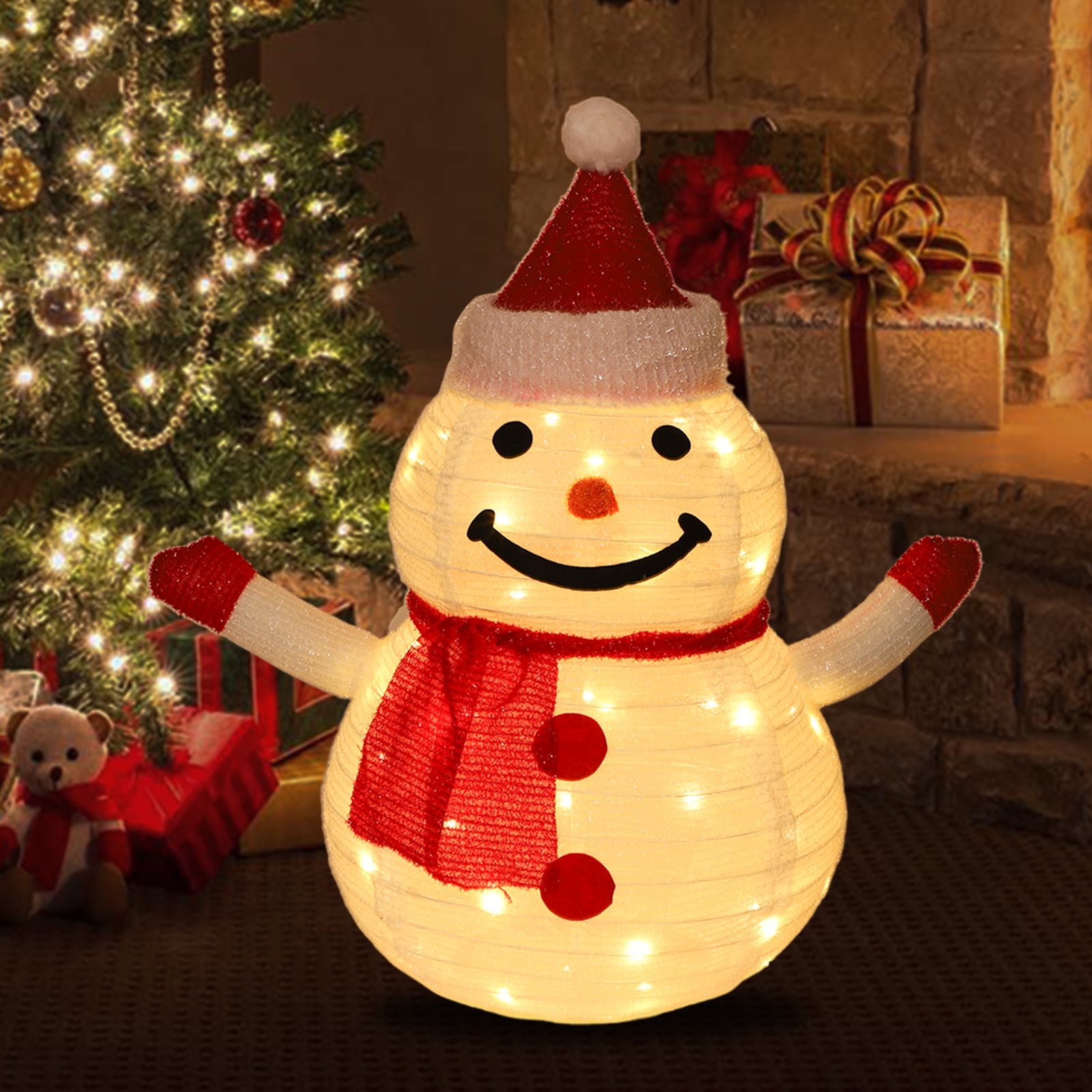 Rosnek Christmas Snowman Decoration, Battery Operated LED Lighted Pop ...