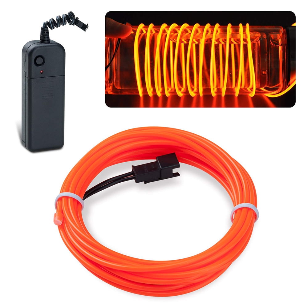 Rosnek EL Wire 10 colors, 1/2/3/4/5M Portable El Neon Lights Kits ...