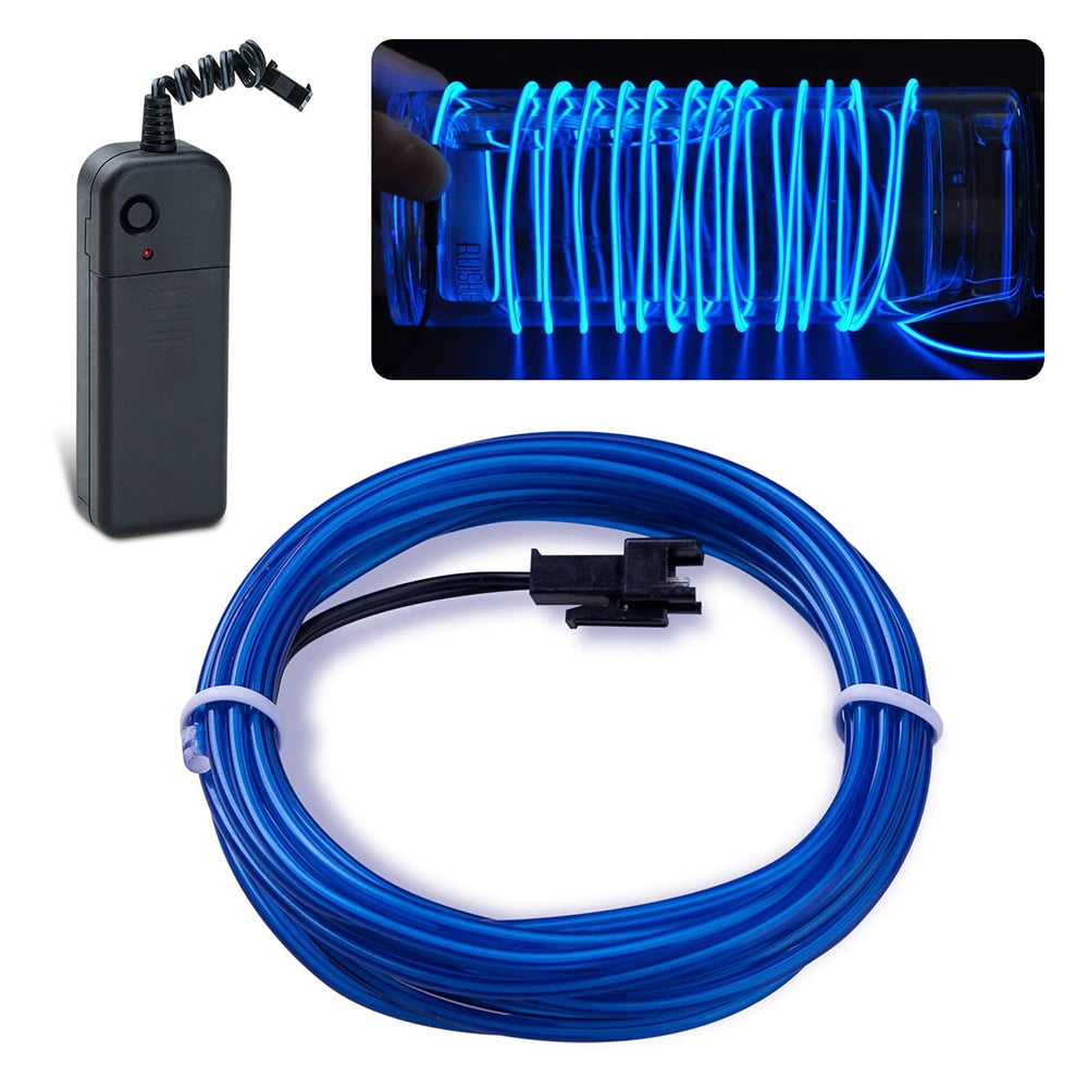 Rosnek EL Wire 10 colors, 1/2/3/4/5M Portable El Neon Lights Kits ...
