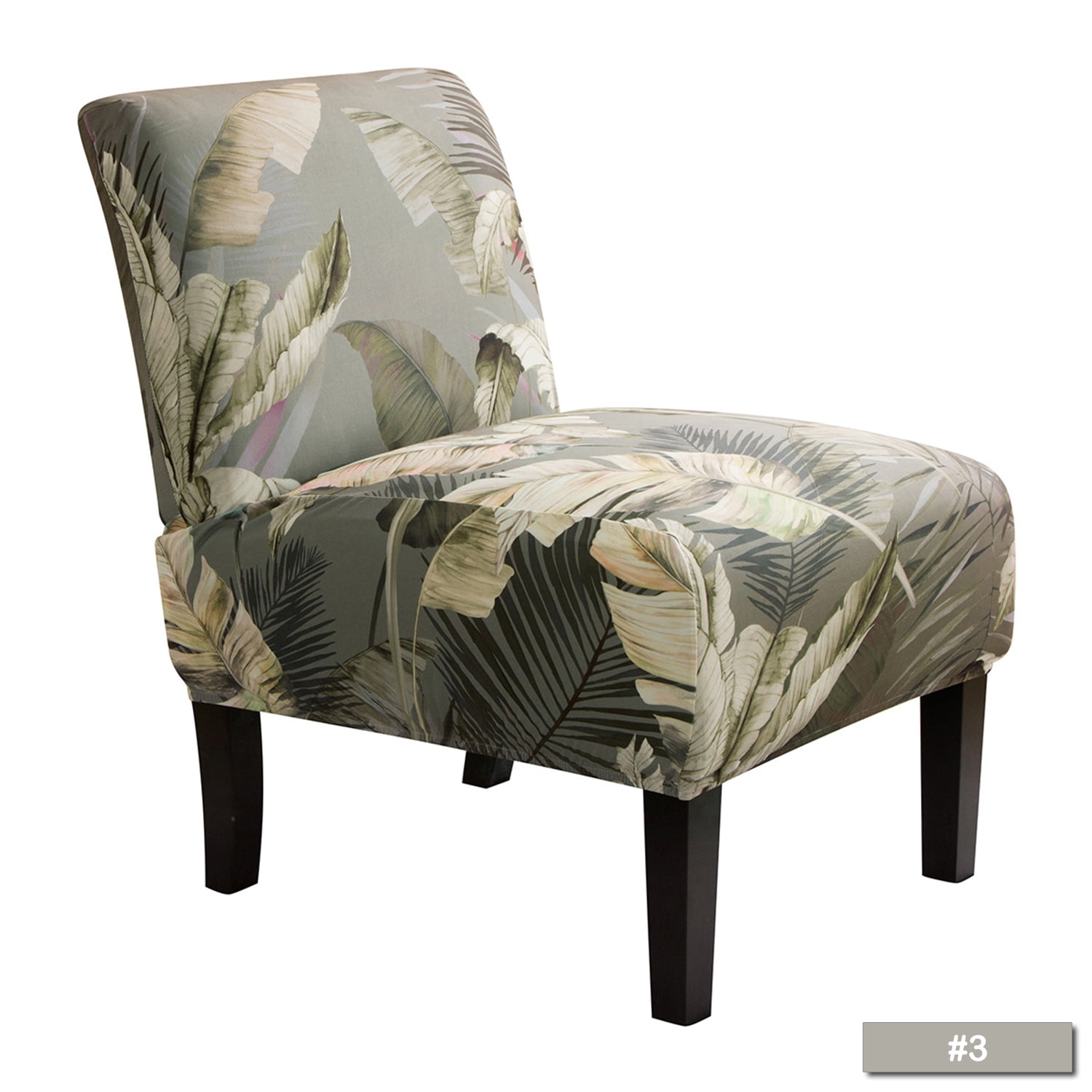 Rosnek Floral Armless Chair Slipcover Removable Accent Chairs Covers ...