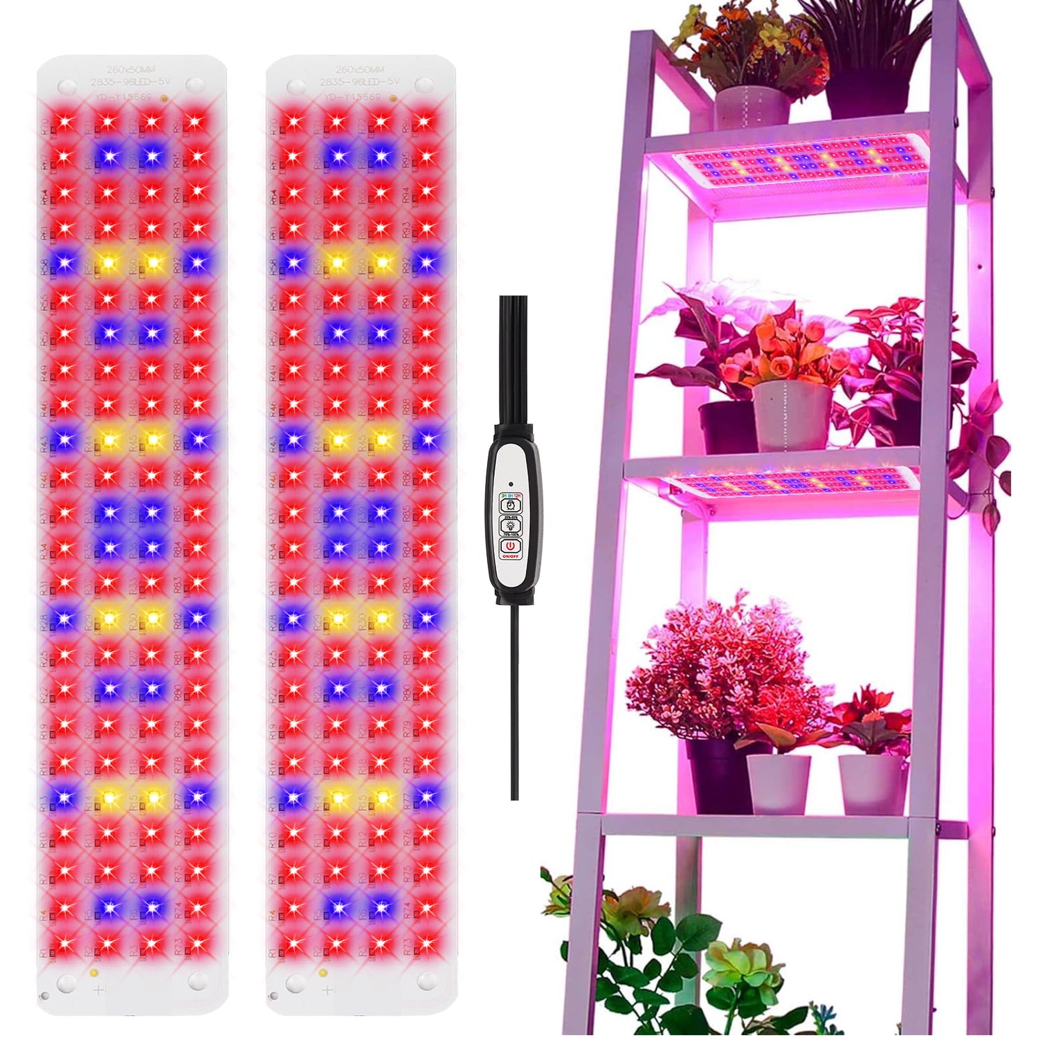 Rosnek Full Spectrum LED Grow Lights for Indoor Plants, 6 Dimmable ...