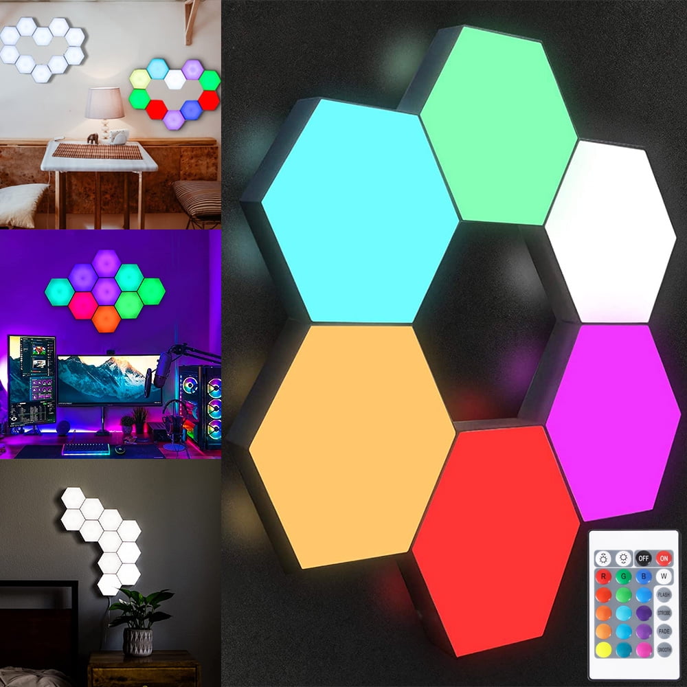 Rosnek Hexagon Lights with Remote, Smart DIY Hexagon Wall Lights Touch ...