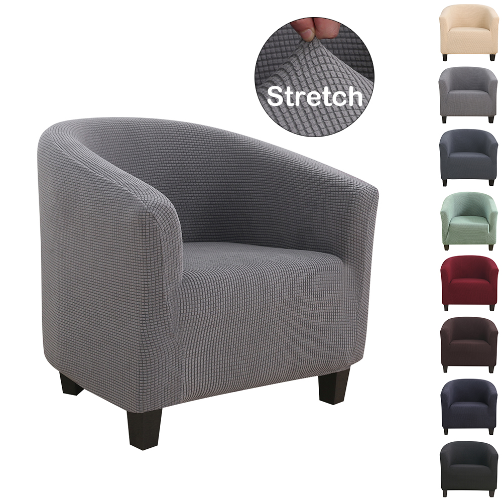 Rosnek Jacquard Tub Chair Slipcover 2-Piece High Stretch Removable Club ...
