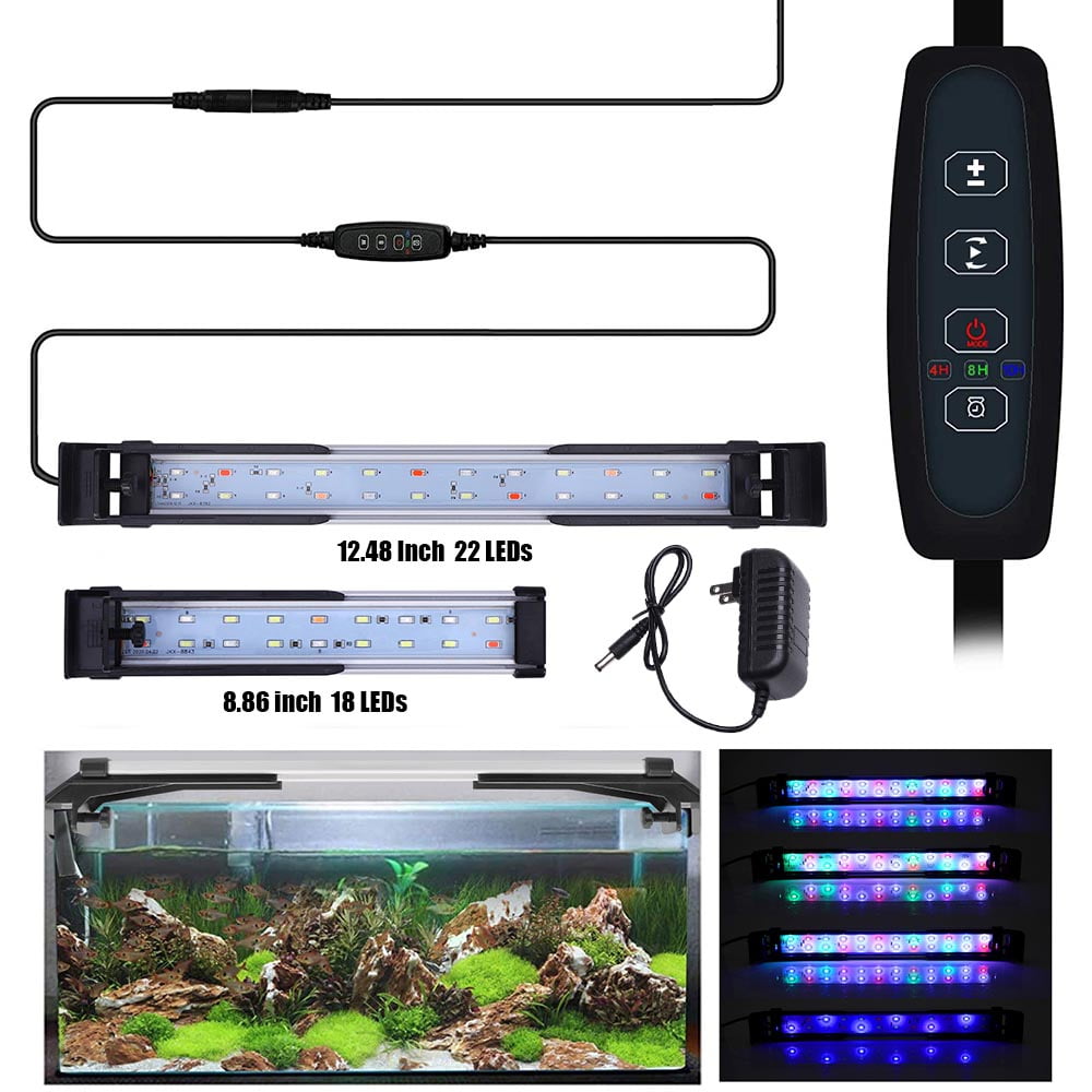Rosnek LED Aquarium Lamp, Double Row LED Fish Tank Light with ...