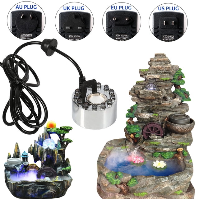 Rosnek LED Aquarium Mist Maker Water Fountain Pond Fogger Atomizer Fish ...