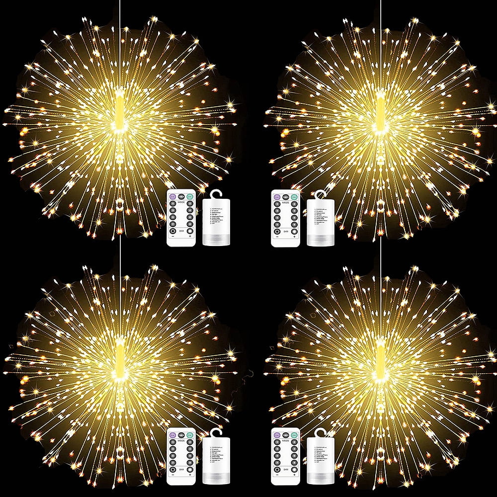 Rosnek LED Copper Wire String Firework Lights, 8 Modes Hanging ...