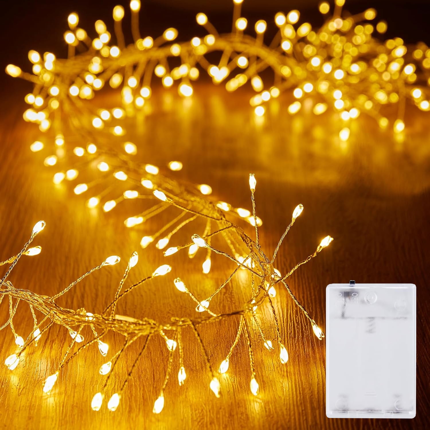 Rosnek LED Firecracker String Lights, 9.8Ft 120LEDs Battery Operated ...