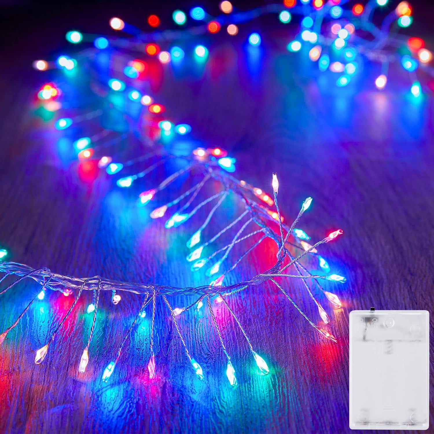 Rosnek LED Firecracker String Lights, 9.8Ft 120LEDs Battery Operated ...