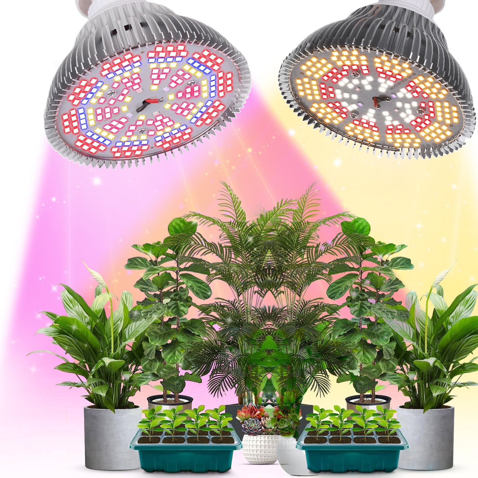 Rosnek LED Grow Light Bulb for Indoor Plants, Full Spectrum 200 LED ...