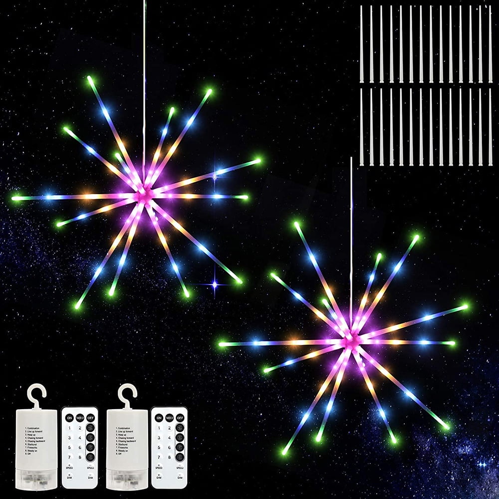 Rosnek LED Meteor Firework Lights Decoration Christmas Remote Firework ...