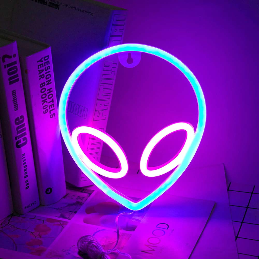 Rosnek LED Neon Sign Halloween Decoration, Bat Ghost Shape Neon Lights ...