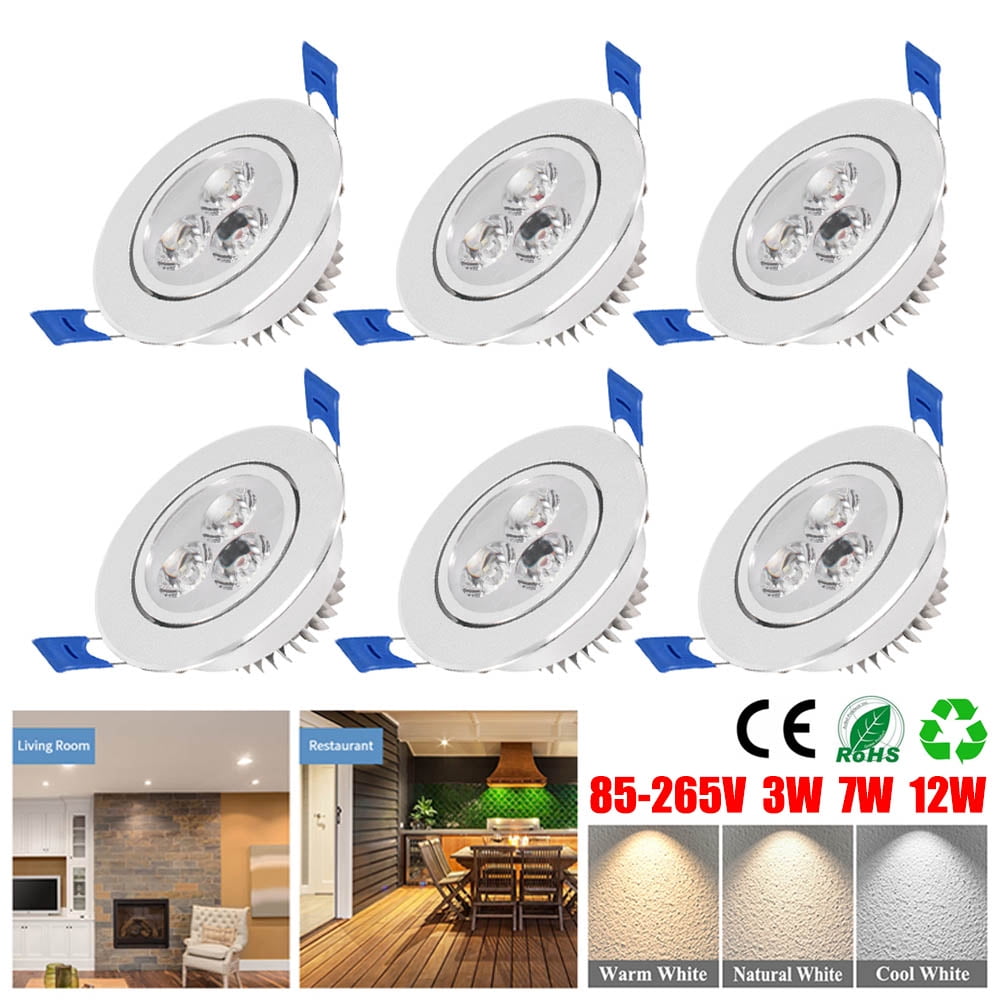 Rosnek LED Recessed Downlight Ceiling Lamp 3W 7W 12W Spotlight Aluminum ...