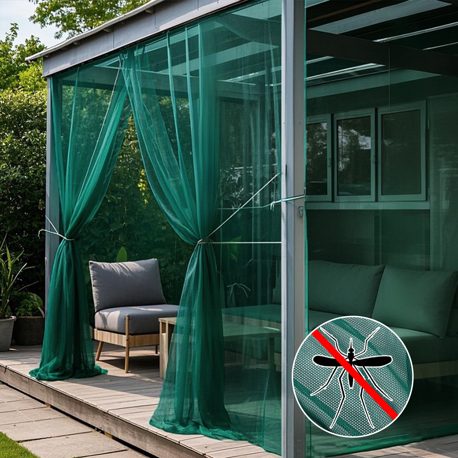 Rosnek Mosquito Netting for Patio Outdoor Curtains, Lightweight ...