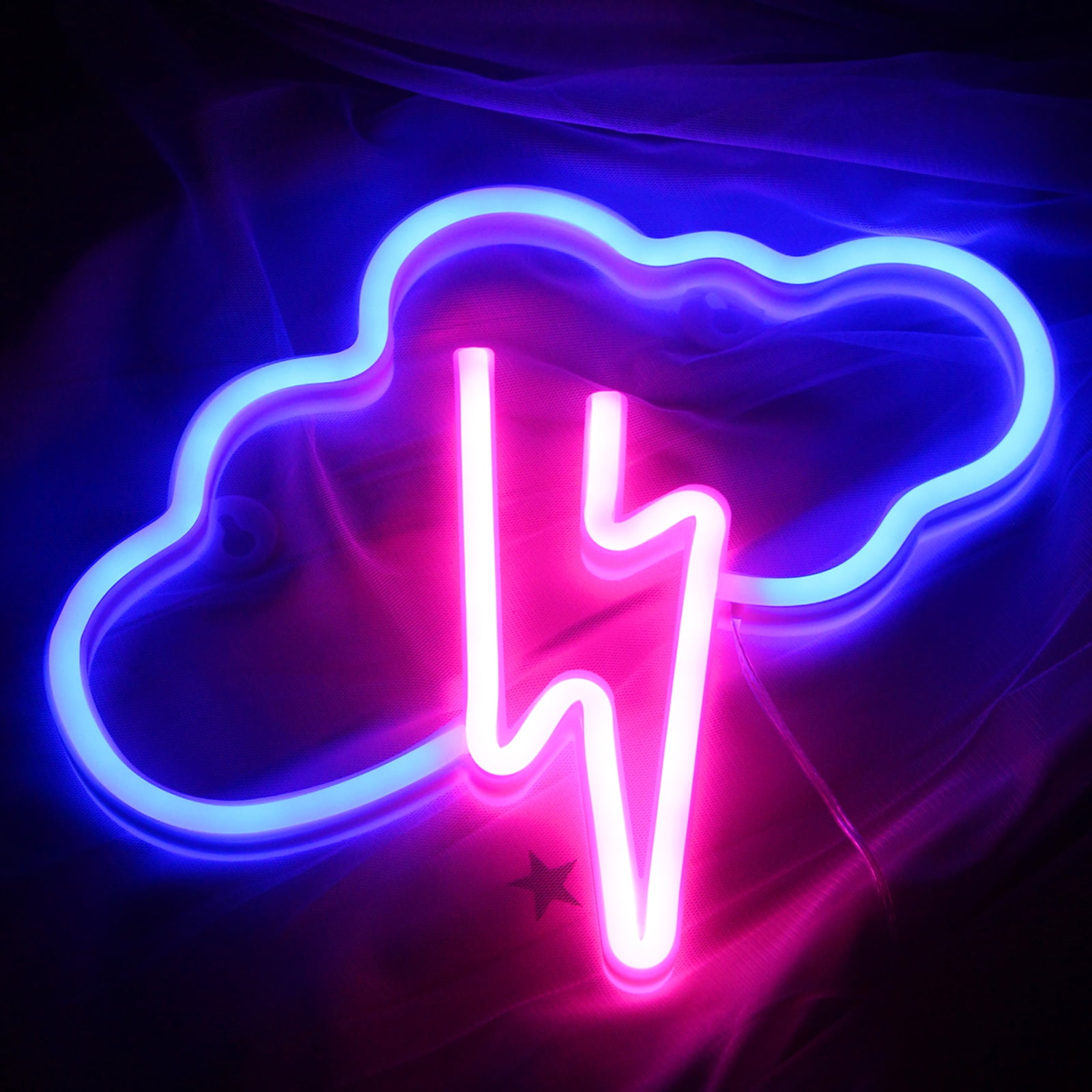 Rosnek Neon Lightning Lights Neon Signs, Battery Operated & USB Powered ...