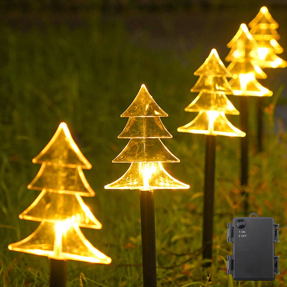 Rosnek LED Christmas Pathway Lights, 5-Pack Waterproof Stake Lights for ...