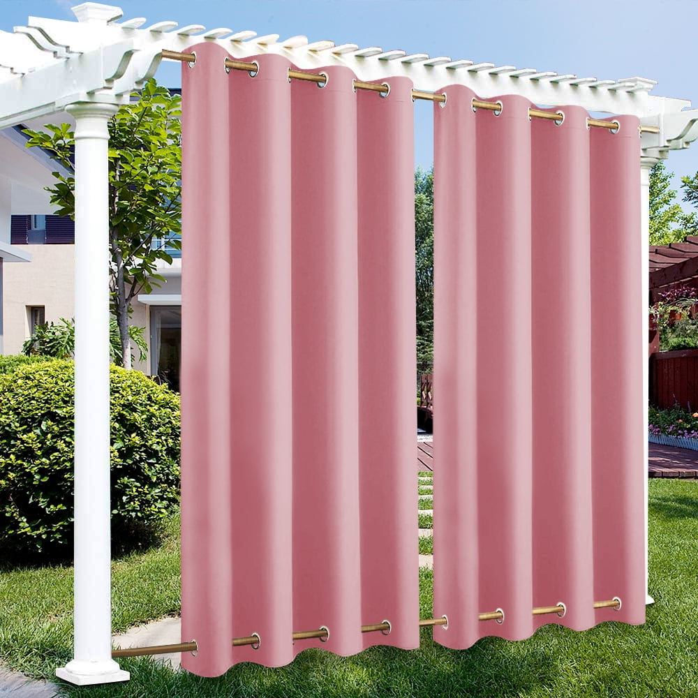 Rosnek Patio Waterproof Outdoor Curtains, Thermal Insulated Top and ...