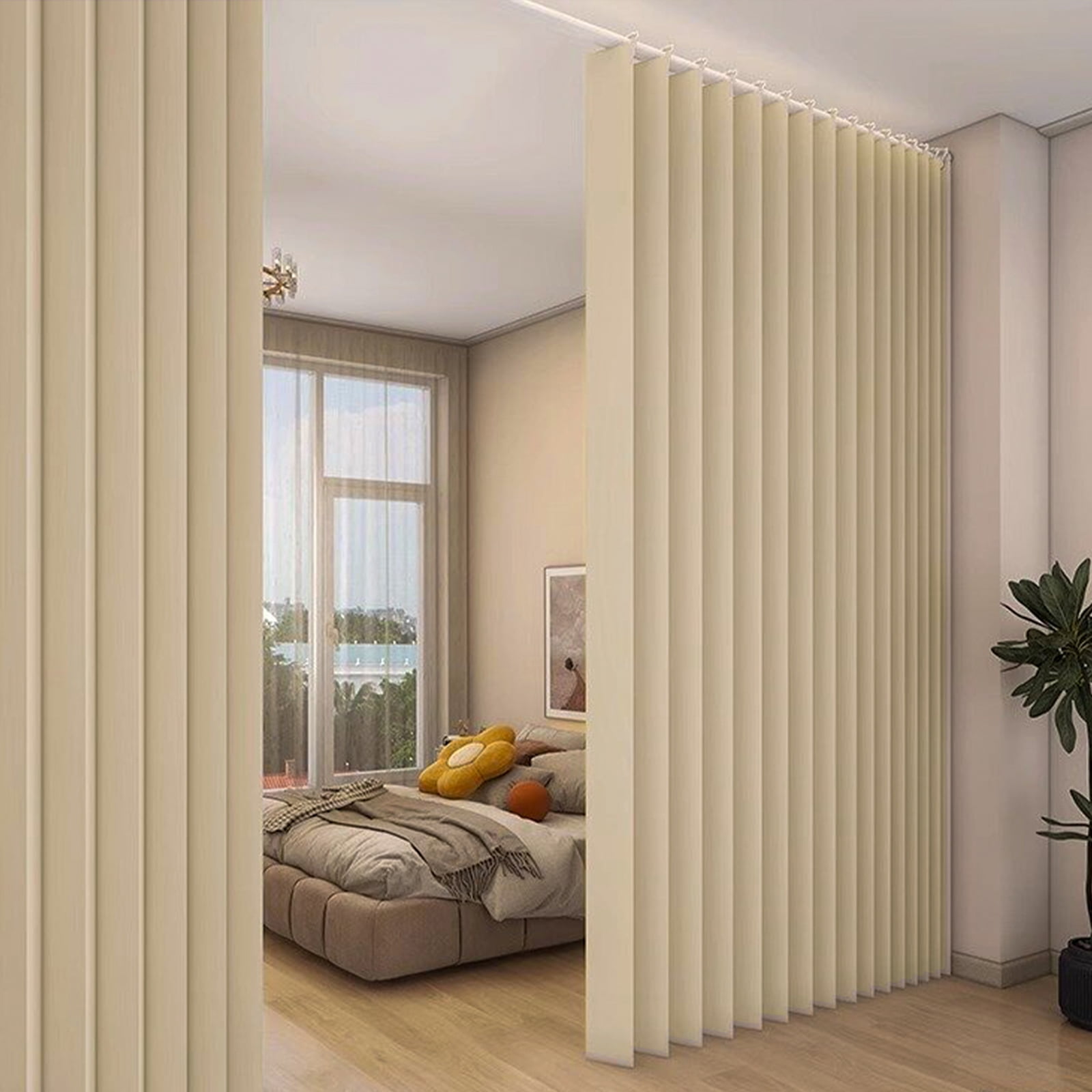 Rosnek Room Divider Curtain, Vertical Sense Privacy Drapes Door ...