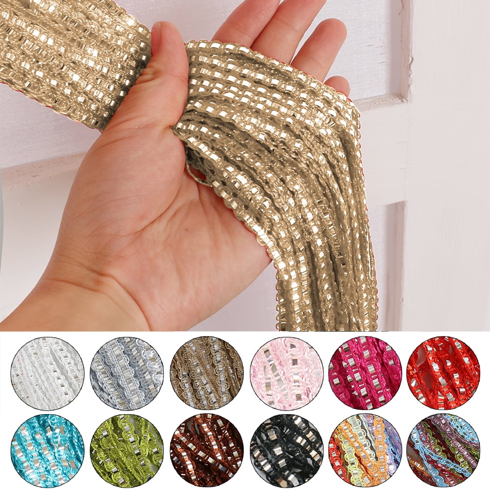 Rosnek Shiny Tassel Divider Sheer Curtain Multi Color Line Curtains ...
