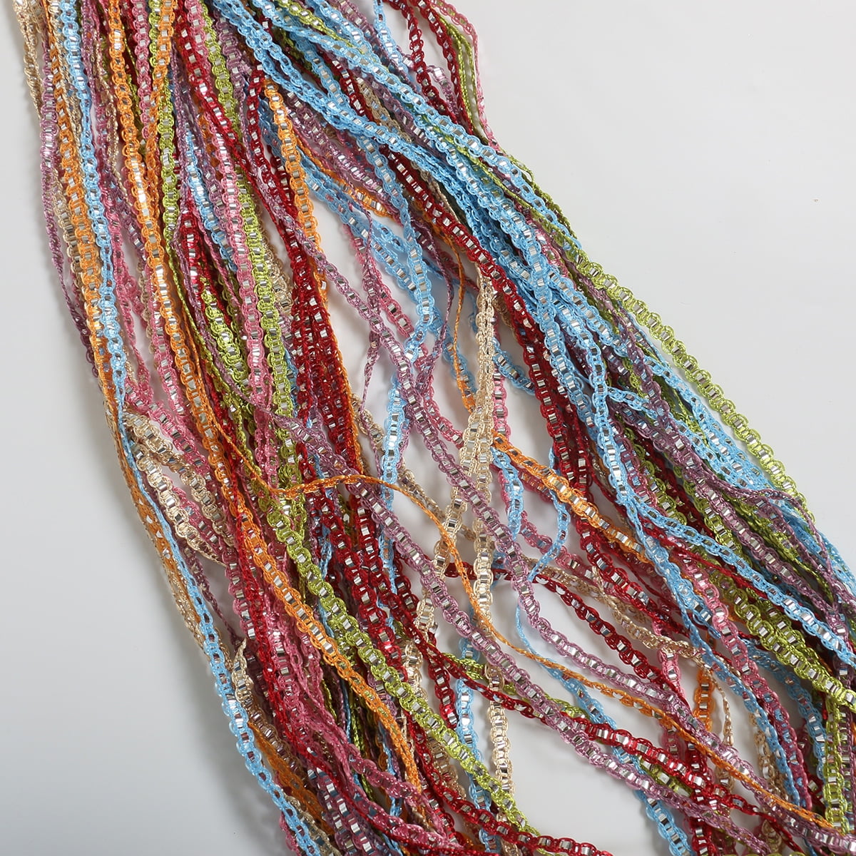 Rosnek Shiny Tassel Divider Sheer Curtain Multi Color Line Curtains ...