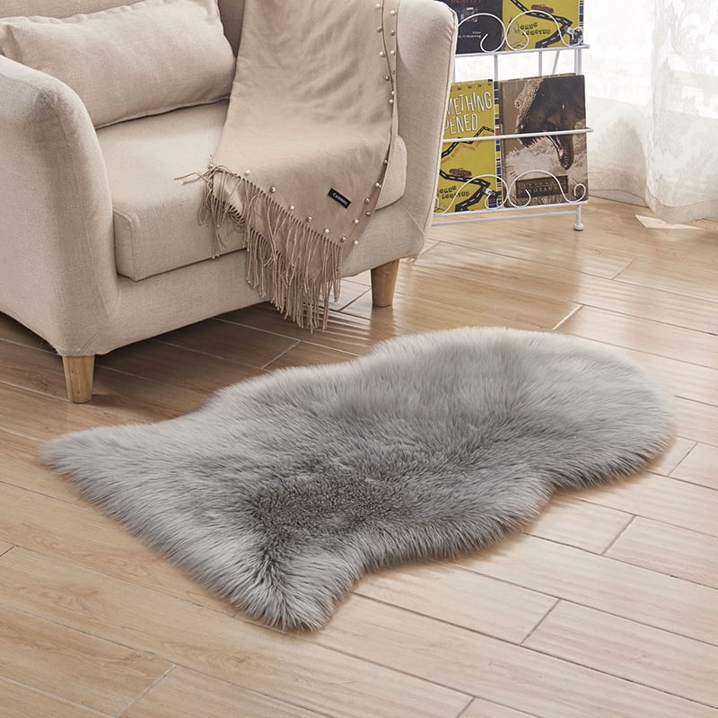 Rosnek Soft Faux Fur Wool Carpet Artificial Wool Sofa Bed Rug Plush ...