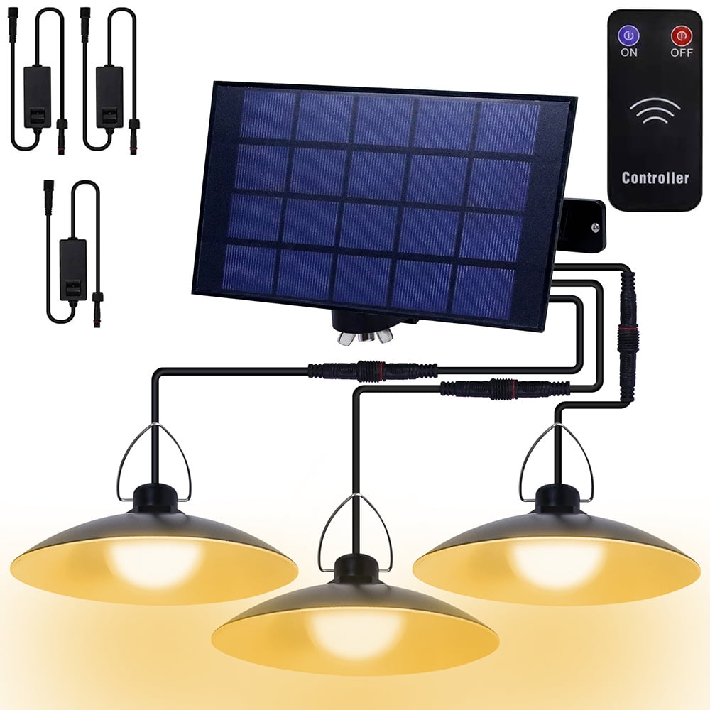 Rosnek Solar Pendant Lights, Solar Shed Lights Remote Control Solar ...