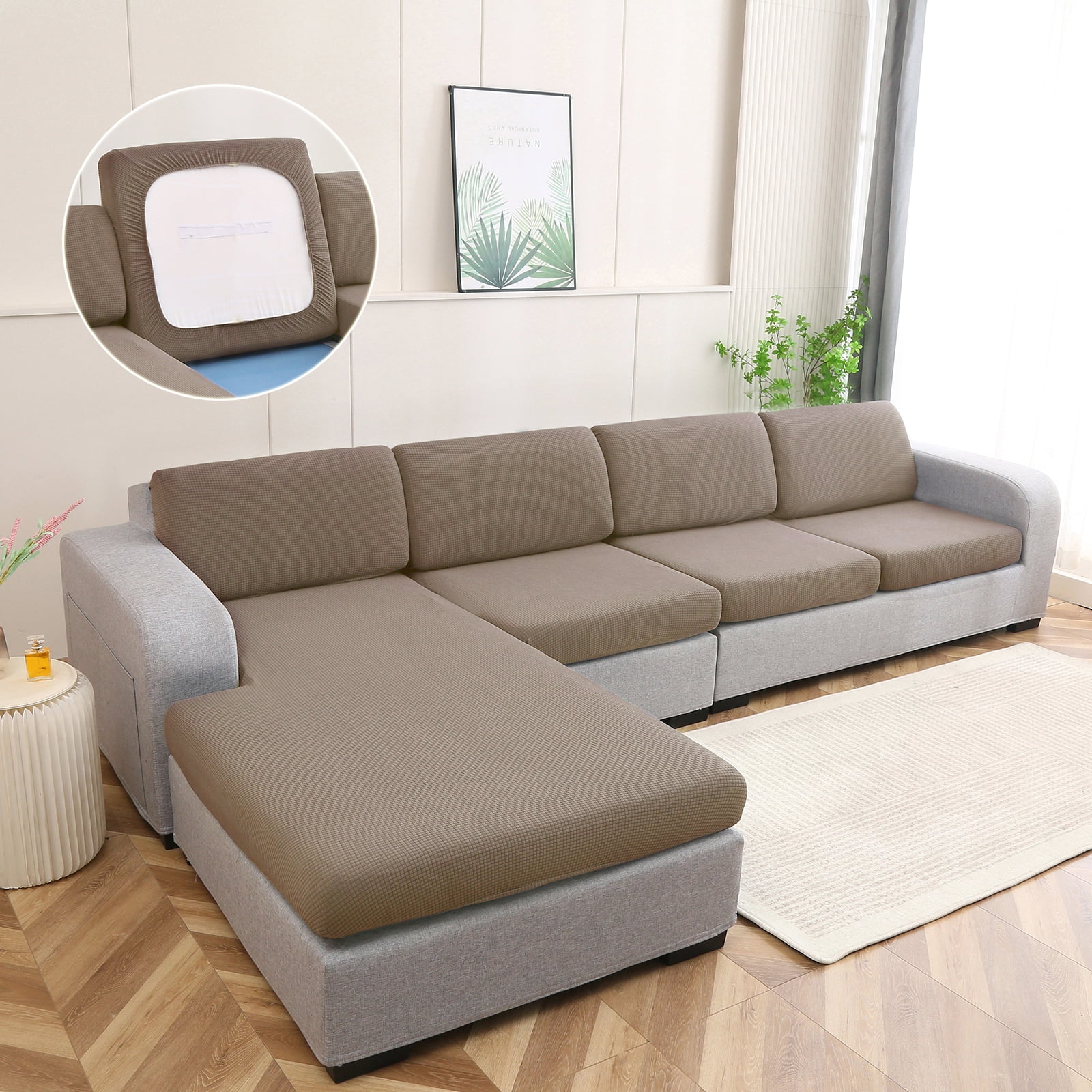 Rosnek Universal Sofa Slipcover, Stretch Couch Cushion Covers Wear ...