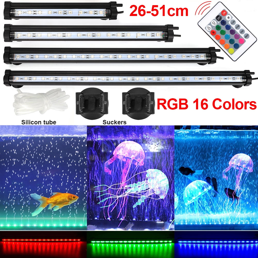 Rosnek Upgraded 10" 9LEDs/14" 12LEDs RGB Waterproof Air Bubble Lamp, Remote Control, Dimmable ...