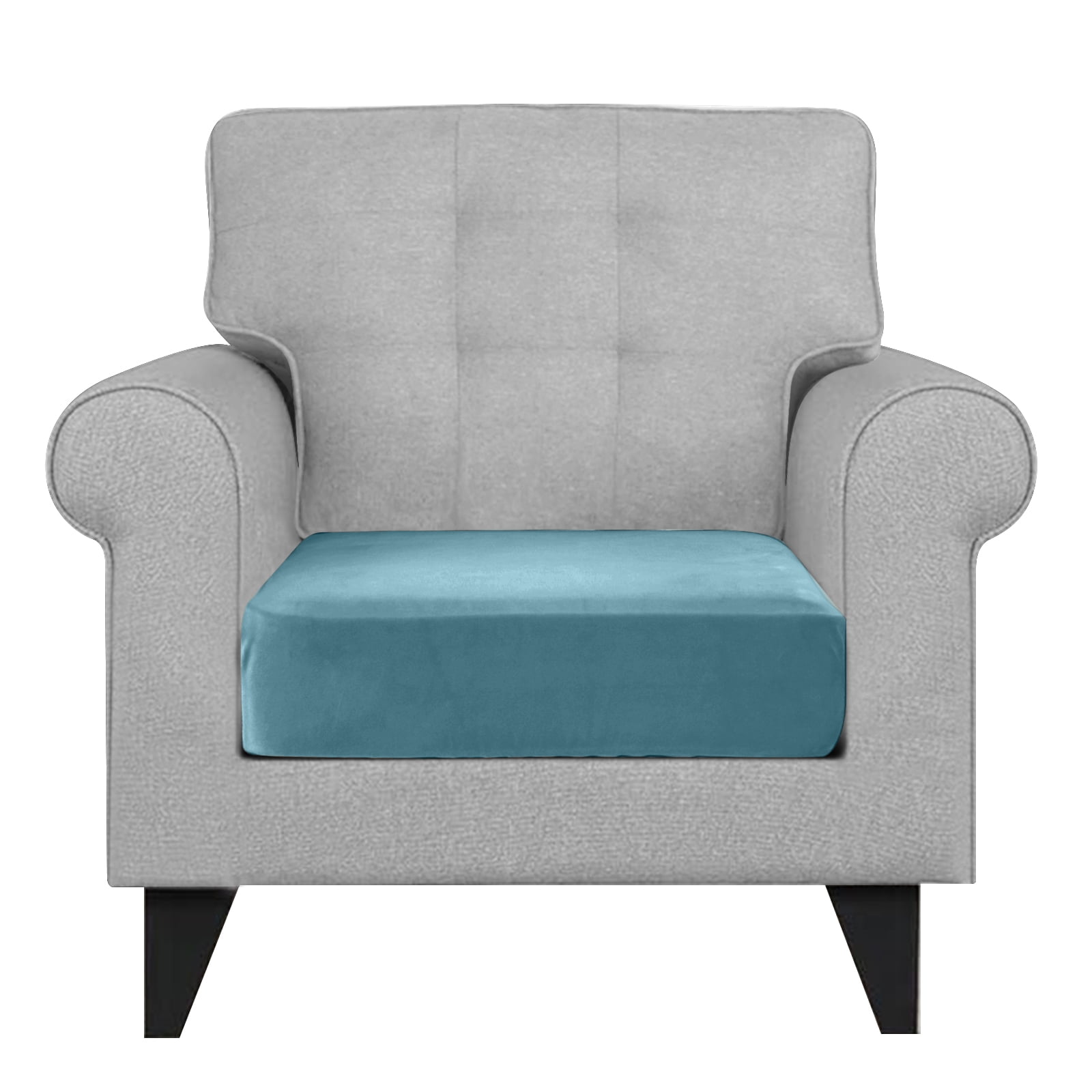 Rosnek Velvet Couch Cushion Cover Stretch Rectangle Individual Sofa ...