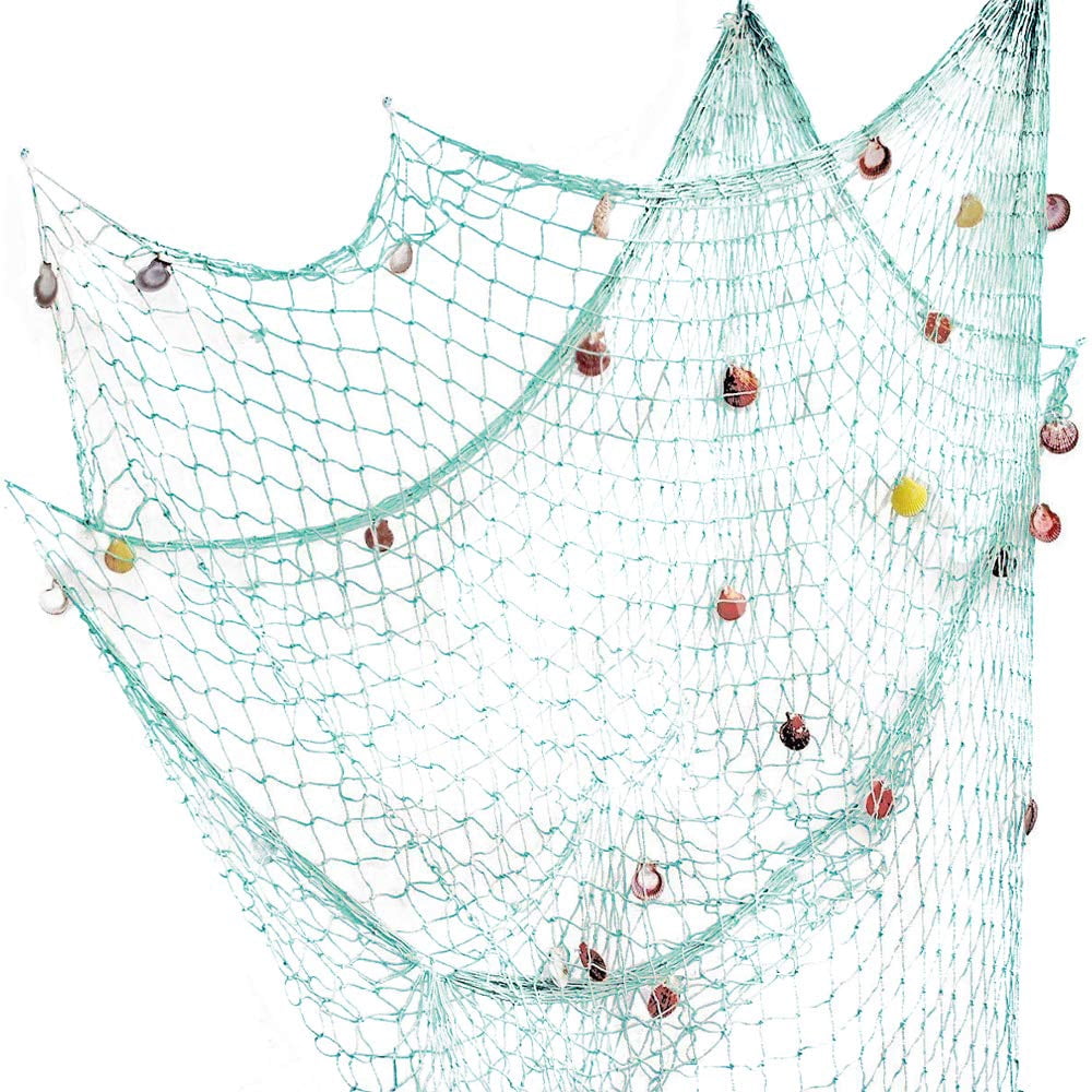 Rosoz Nature Fish Net IFF17 Wall Decoration with Shells, Ocean Themed ...