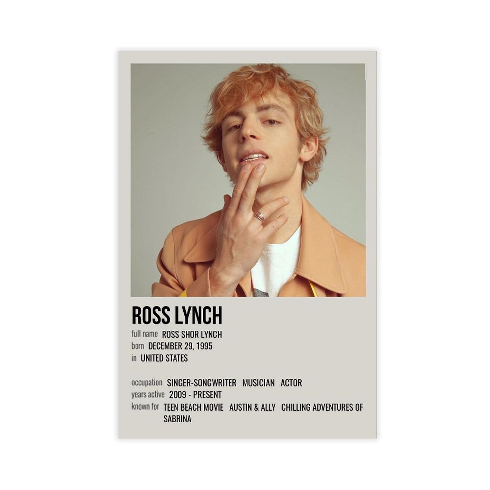 Ross Lynch ROSS LYNCH Posters Art Print Bedroom Decor for Wall Art ...