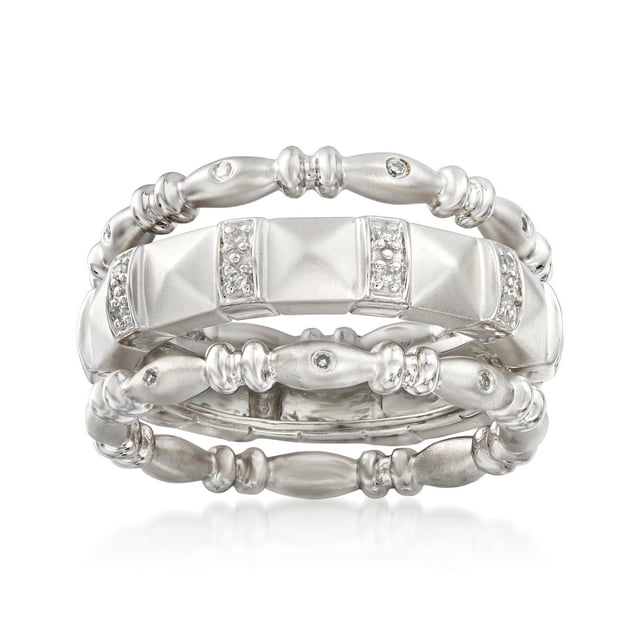 Ross-Simons 0.10 ct. t.w. Diamond Jewelry Set: 3 Stackable Rings in ...