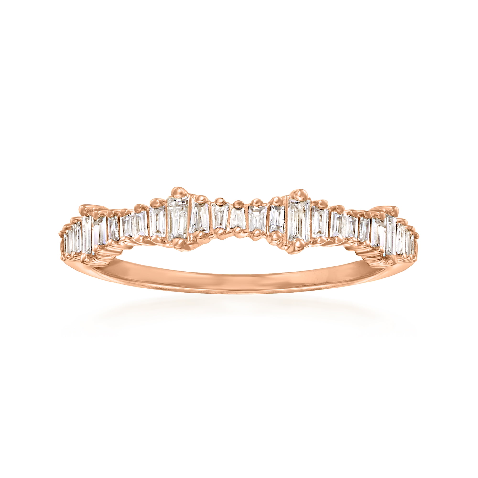 Ross-Simons 0.20 ct. t.w. Baguette Diamond Ring in 14kt Rose Gold ...