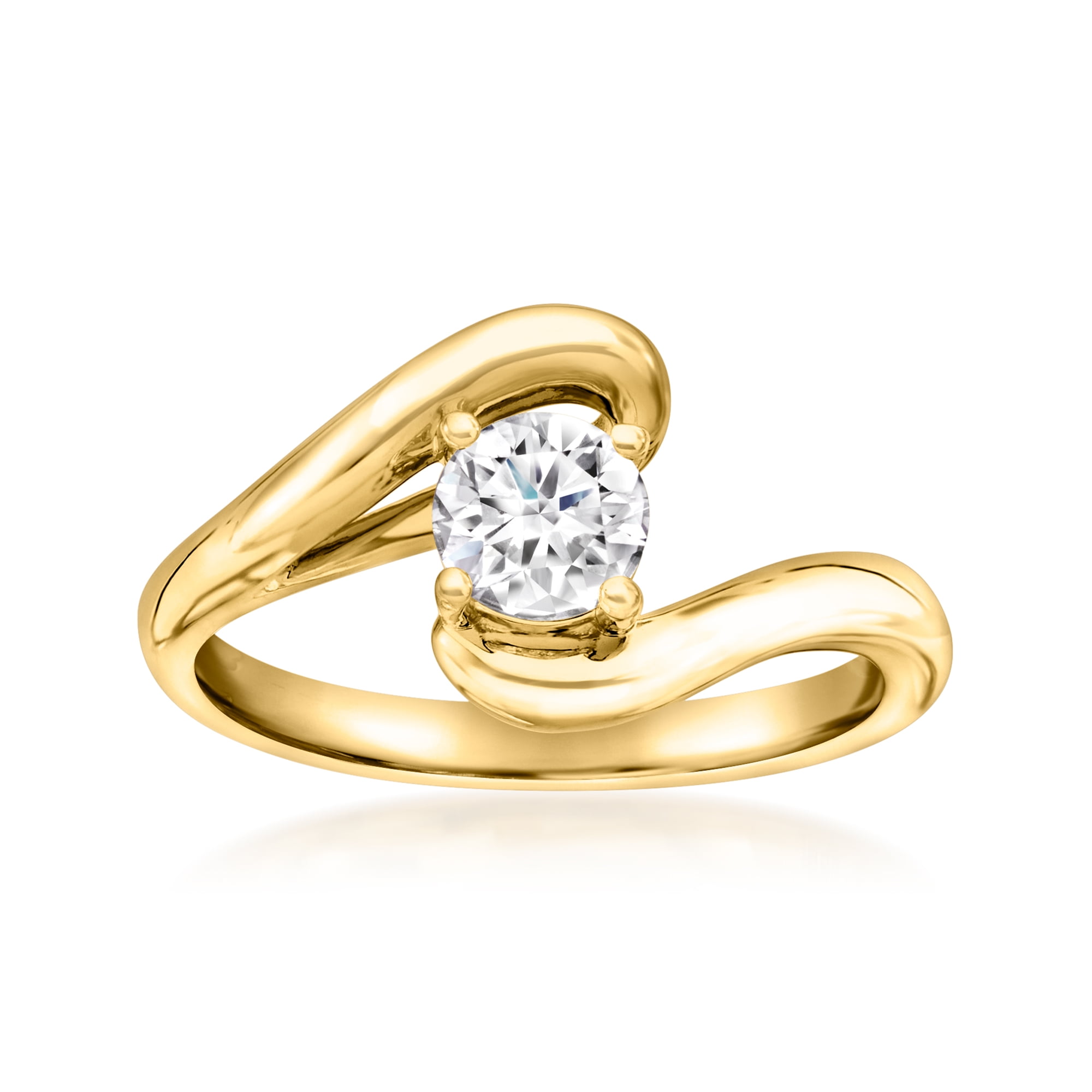 Ross-Simons 0.50 Carat Lab-Grown Diamond Swirl Bypass Ring in 18kt Gold ...