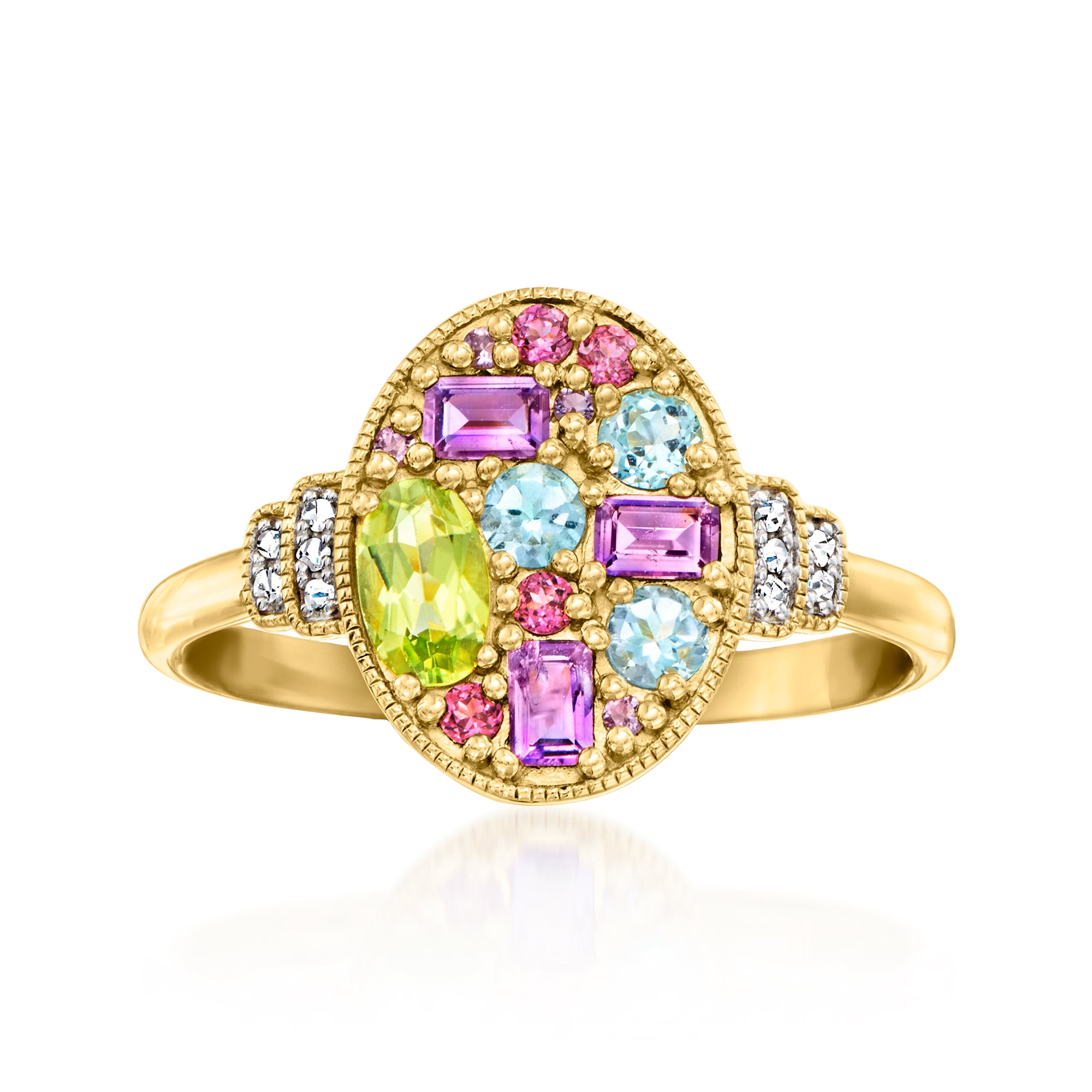 Ross-Simons 1.16 ct. t.w. Multi-Gemstone Ring With Diamonds in 18kt ...