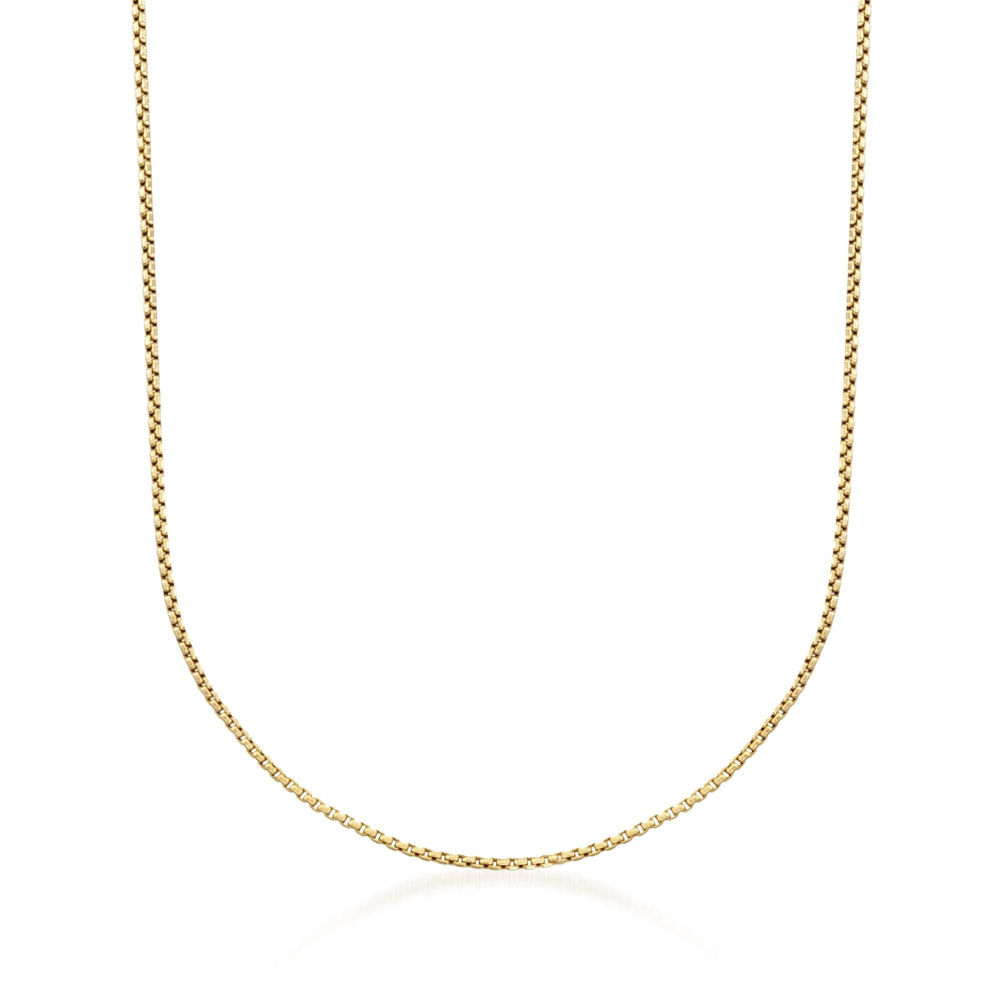 Ross-Simons 1.7mm 14kt Yellow Gold Rounded Box-Chain Necklace, Women's ...