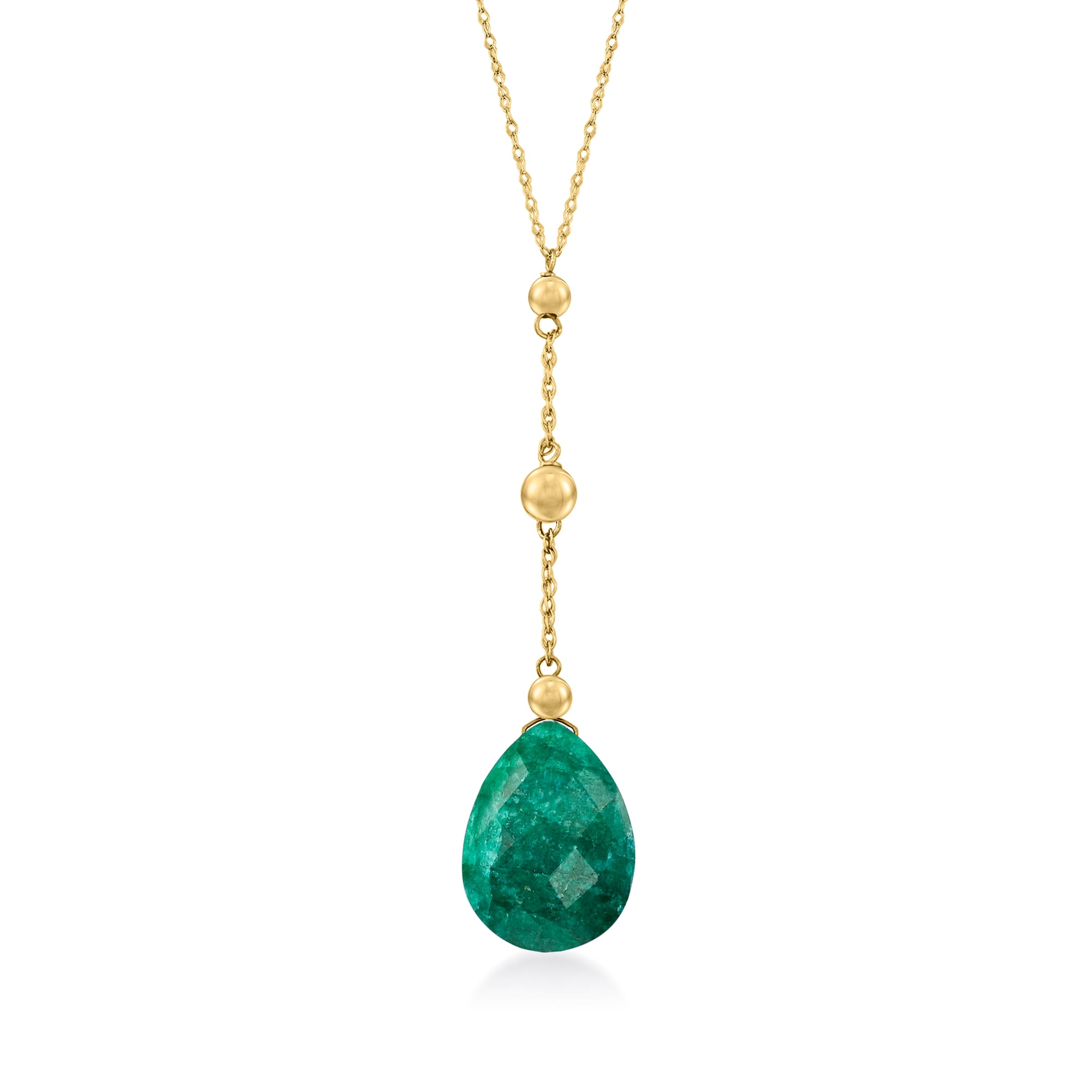 Ross-Simons 7.00 Carat Emerald Y-Necklace in 14kt Yellow Gold, Women's ...
