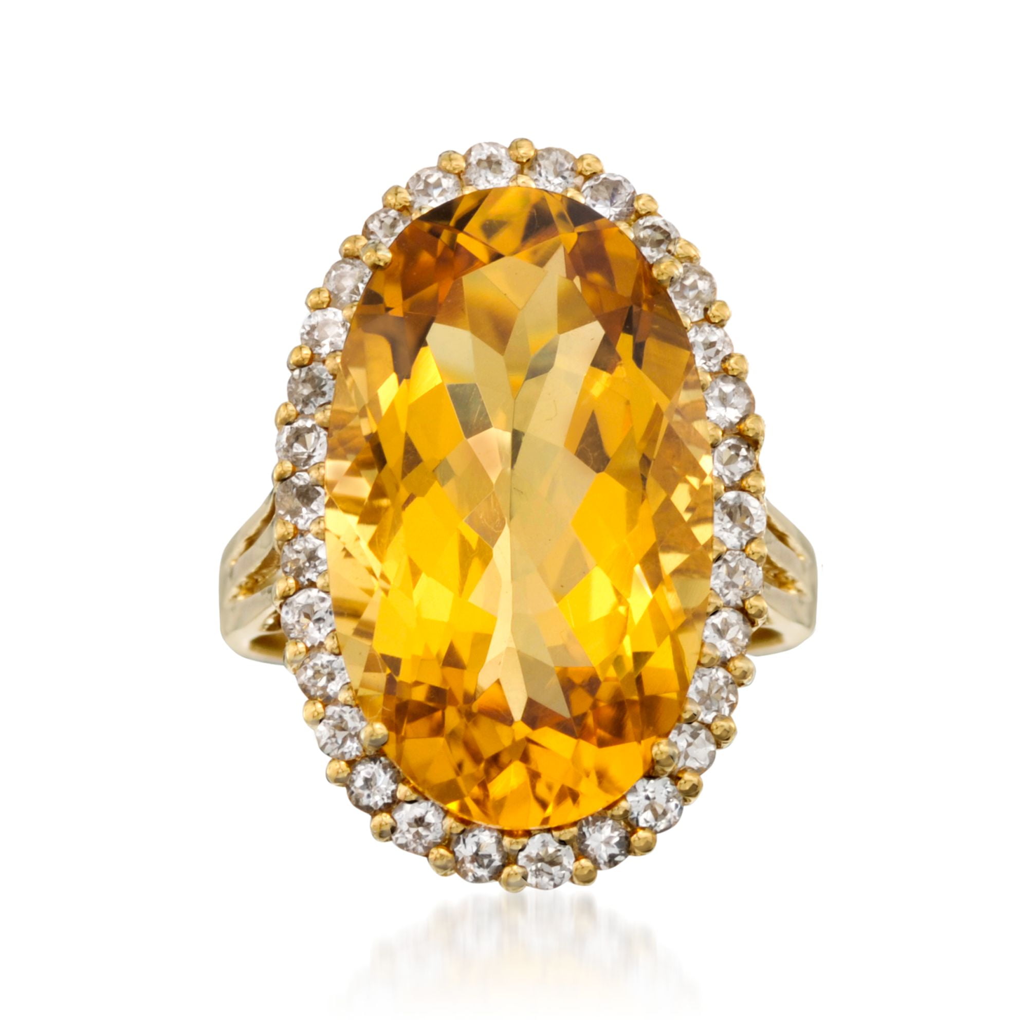 Ross-Simons 11.90 Carat Citrine and .95 ct. t.w. White Topaz Ring in ...