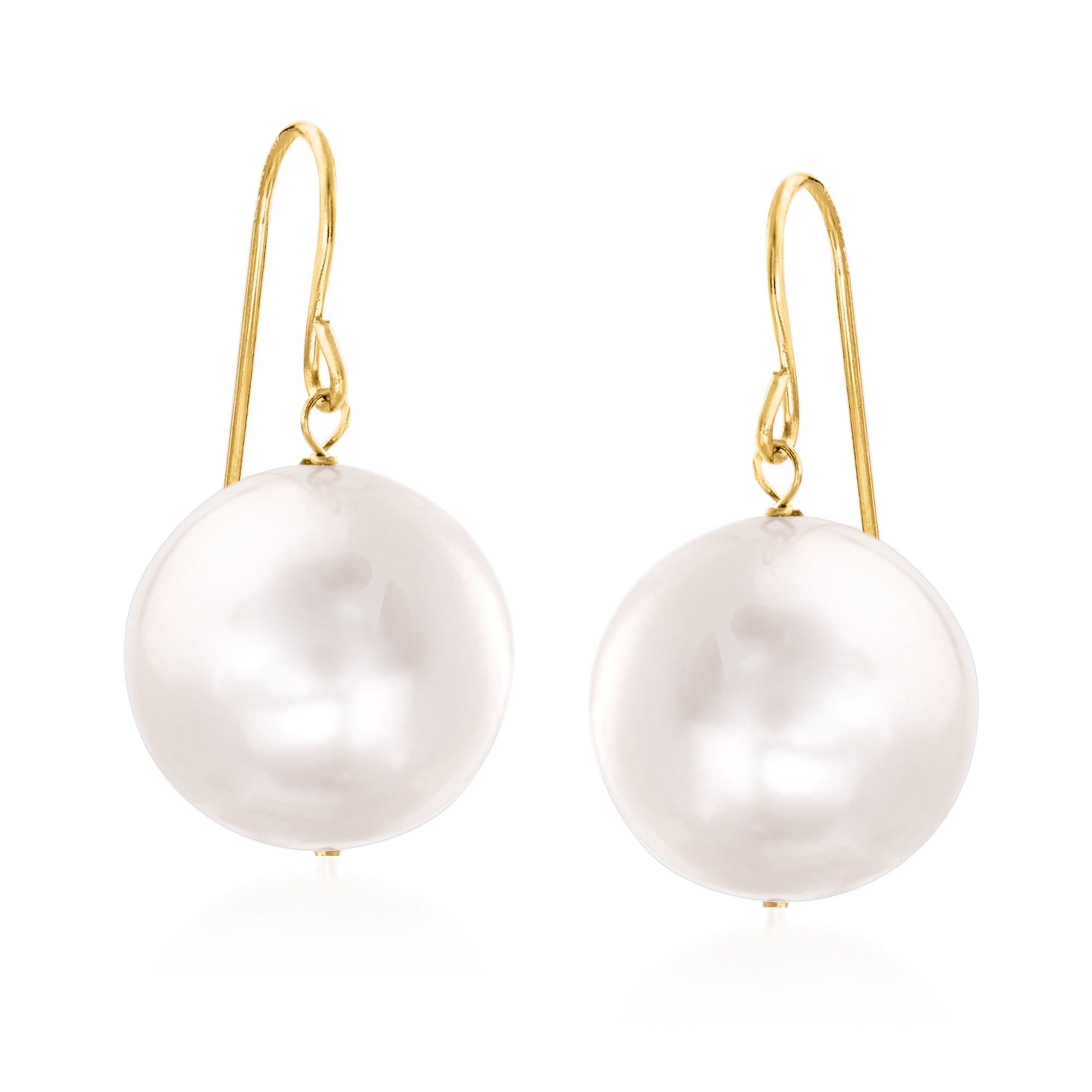Ross-Simons 11mm Cultured Pearl Drop Earrings in 14kt Yellow Gold, Women's, Adult - Walmart.com