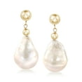 Ross-Simons 12-14mm Cultured Baroque Pearl Drop Earrings in 14kt Yellow Gold, Women's, Adult ...