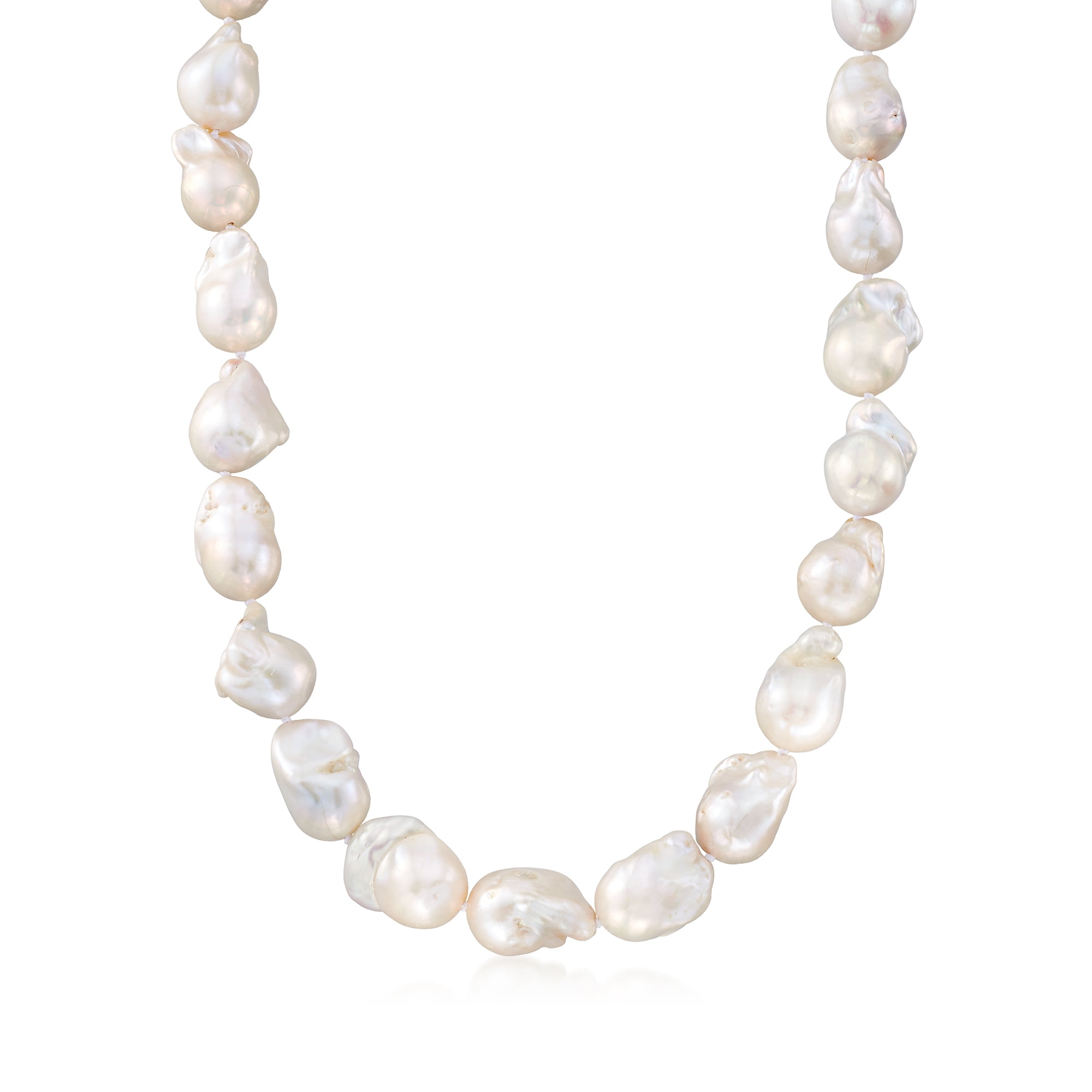 Ross-Simons 12-15mm Cultured Baroque Pearl Necklace With 14kt Yellow Gold, Women's, Adult ...