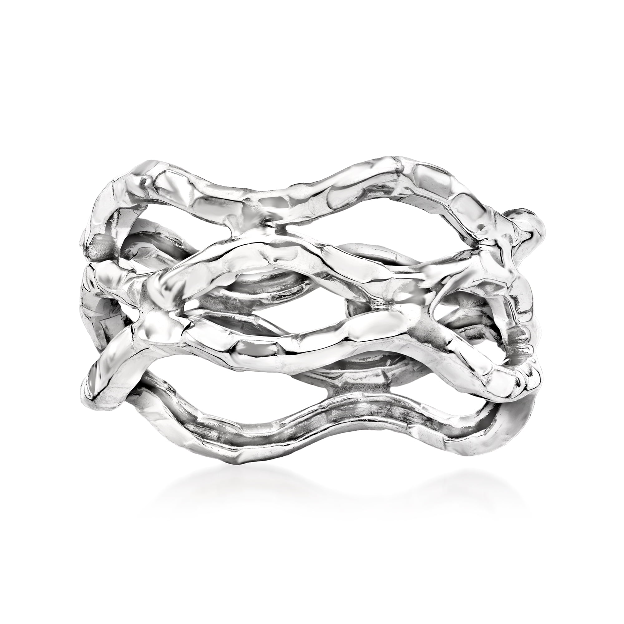 Ross-Simons 14kt White Gold Wavy Open-Space Ring, Women's, Adult - Walmart.com