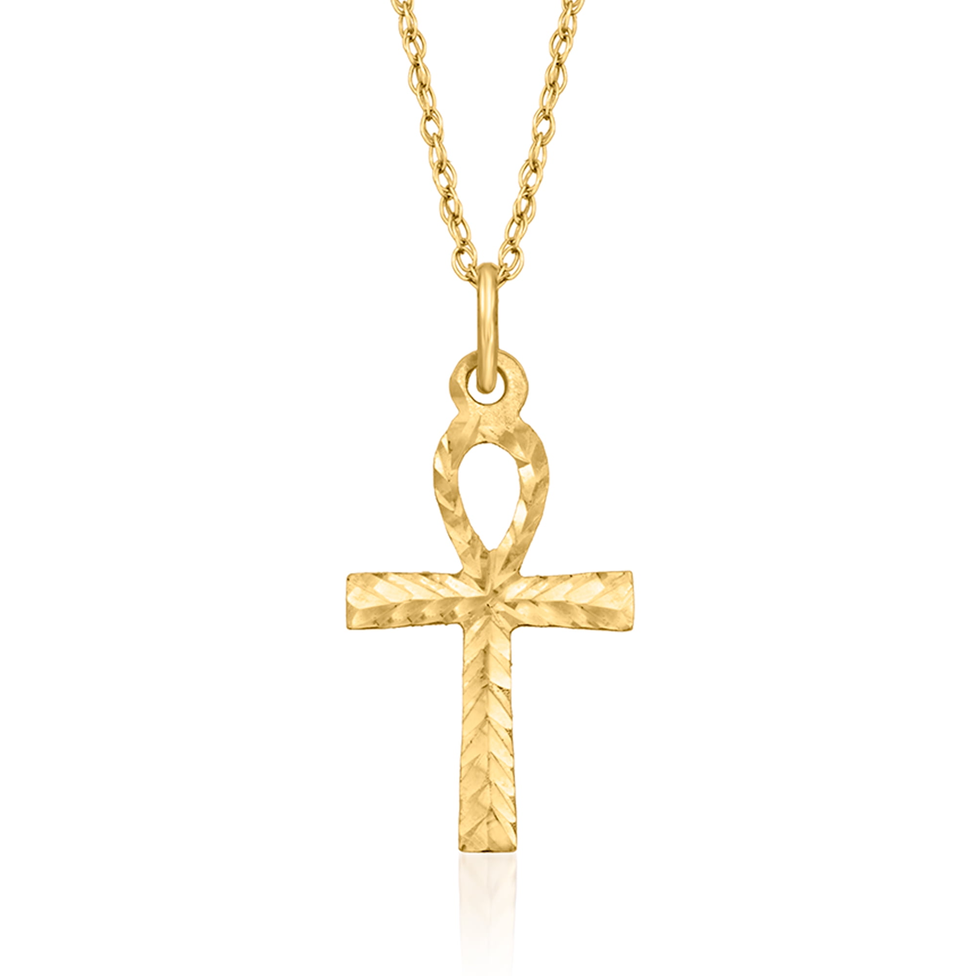 Ross-Simons 14kt Yellow Gold Ankh Cross Pendant Necklace in 14kt Yellow ...