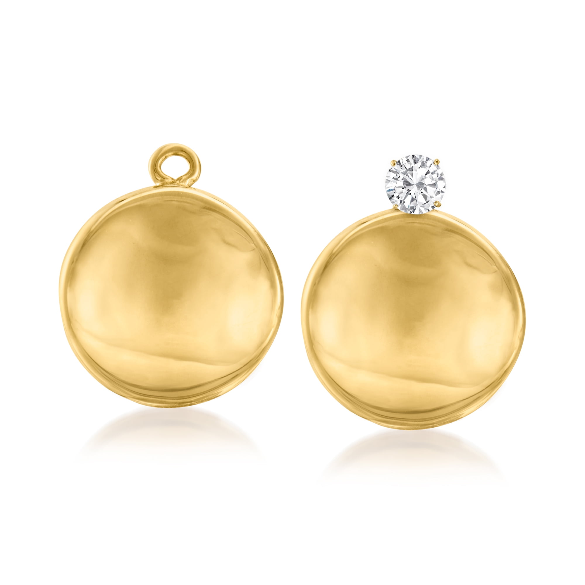 Ross-Simons 14kt Yellow Gold Concave Petite Disc Drop Earring Jackets ...