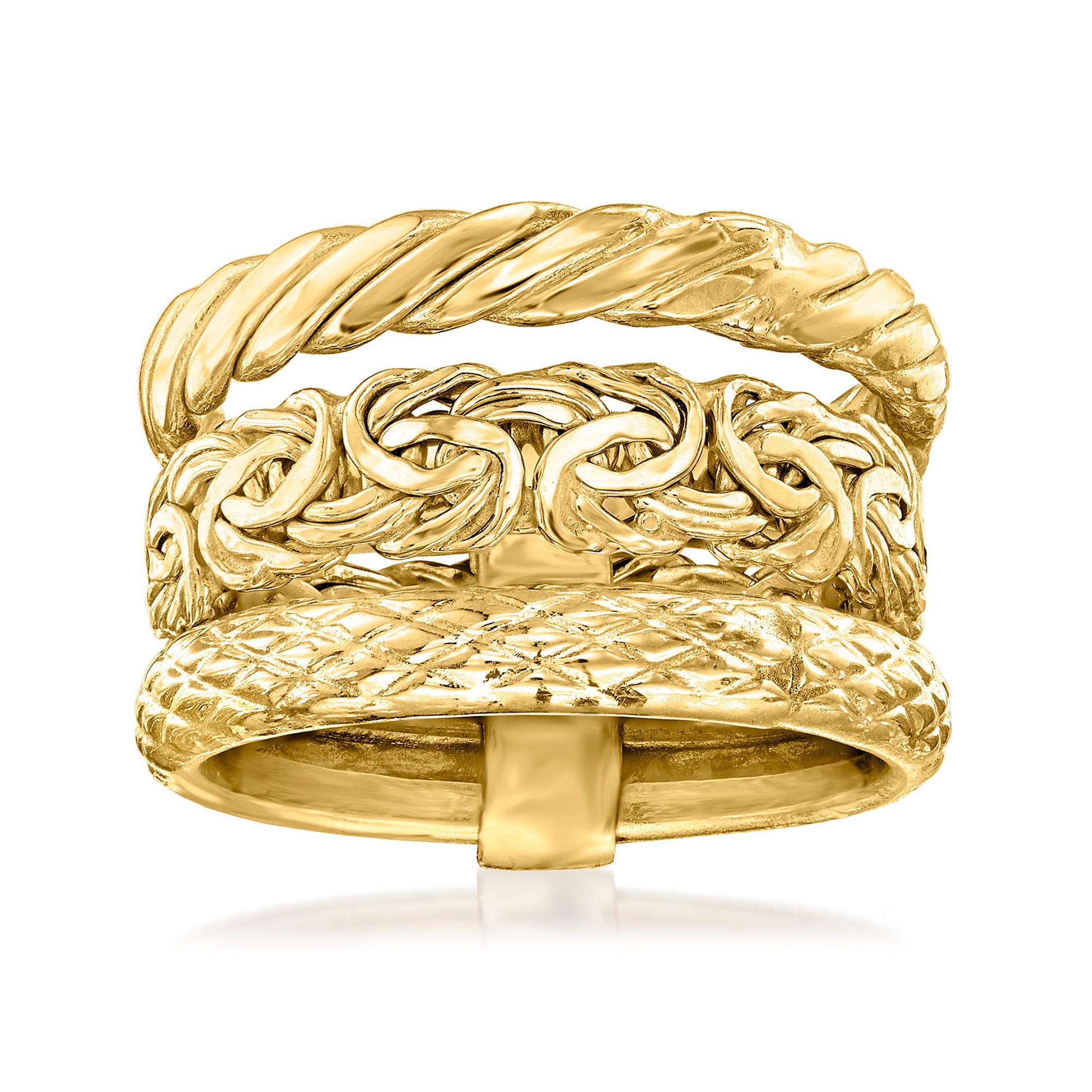 Ross-Simons 14kt Yellow Gold Jewelry Set: 3 Stacked Rings, Women's ...