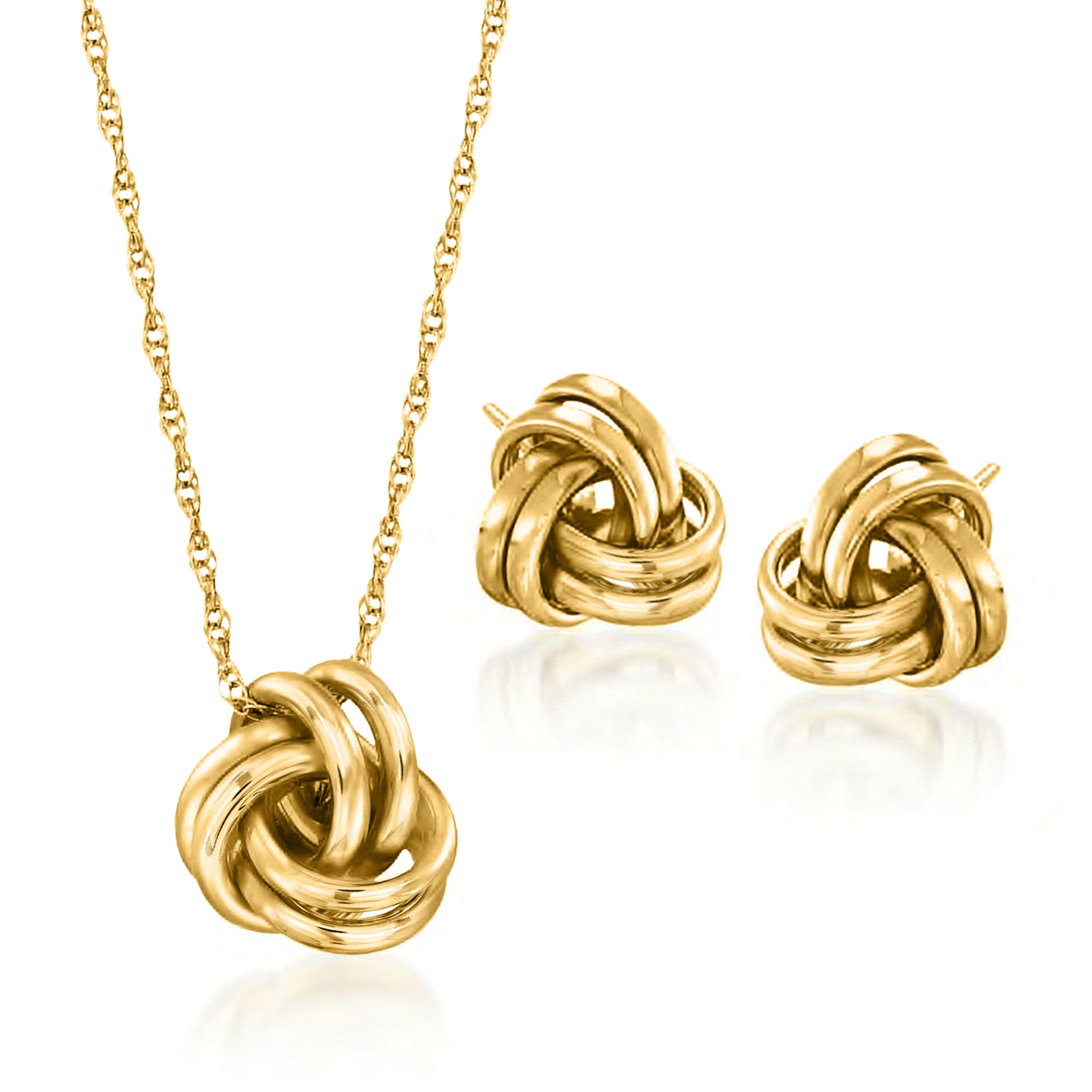 Ross-Simons 14kt Yellow Gold Love Knot Jewelry Set: Necklace and ...
