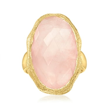 Ross-Simons Italian Pink Porcelain Cameo Ring in 18kt Gold Over ...