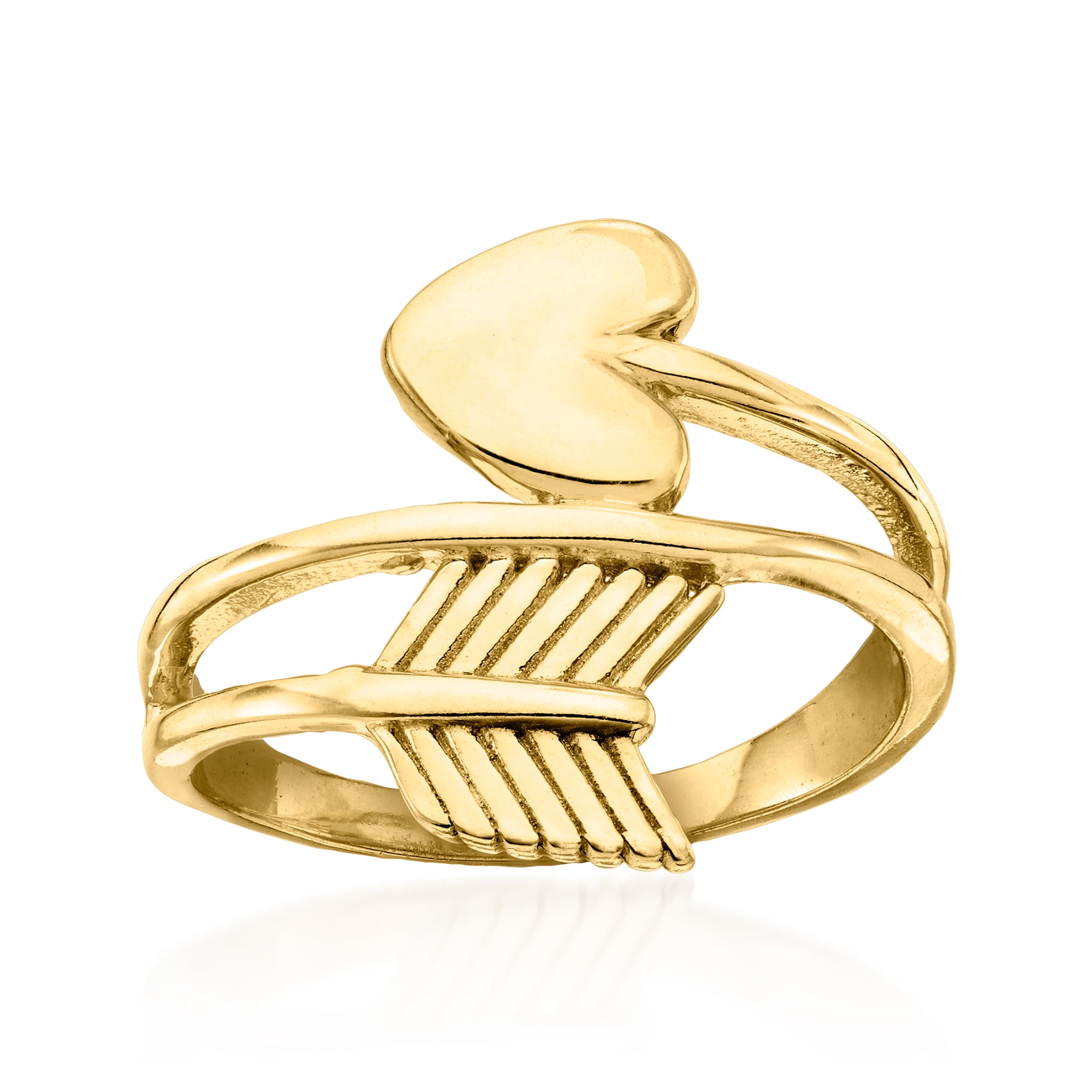 Ross-Simons 18kt Gold Over Sterling Heart Arrow Ring, Women's, Adult - Walmart.com