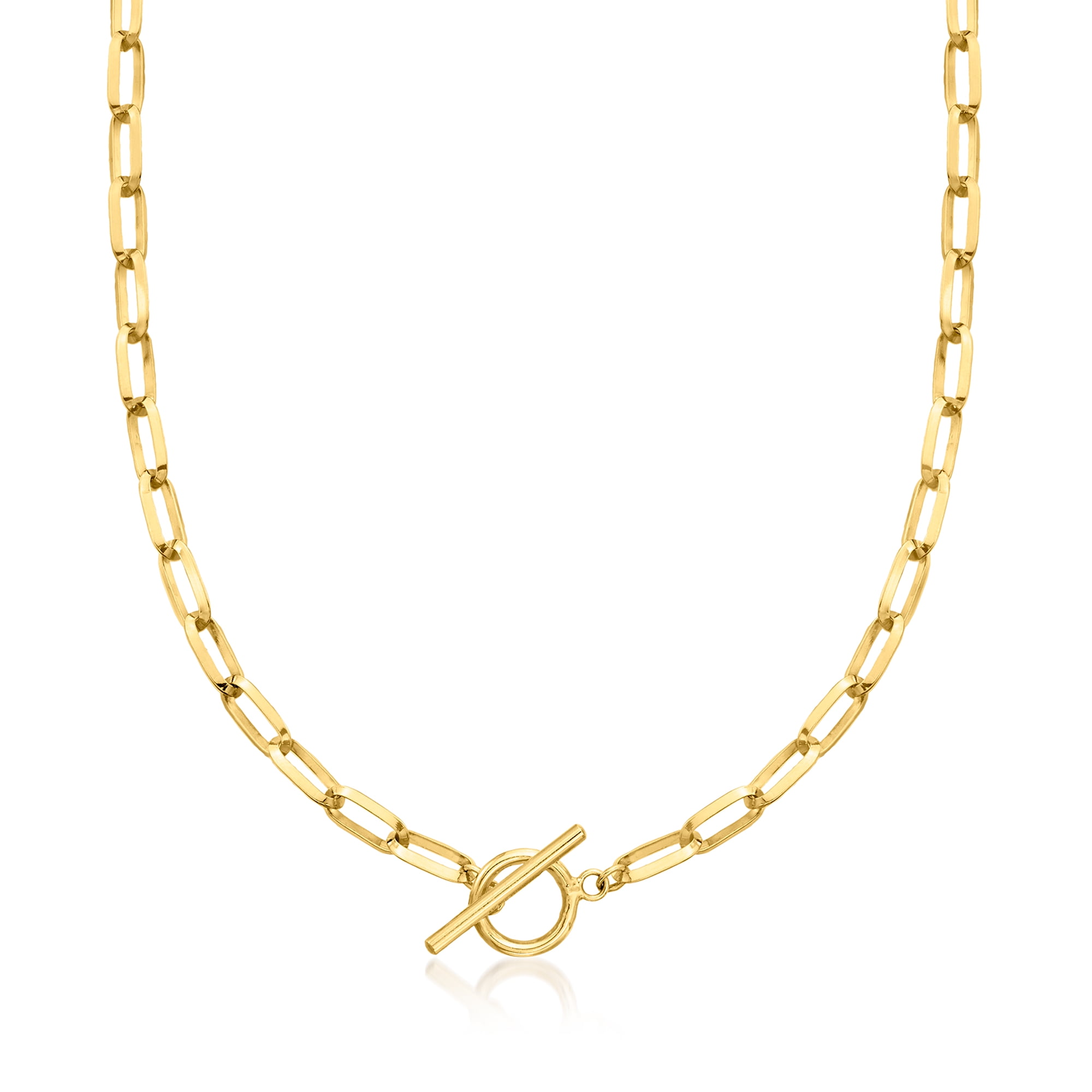Ross-Simons 18kt Gold Over Sterling Paper Clip Link Toggle Necklace ...