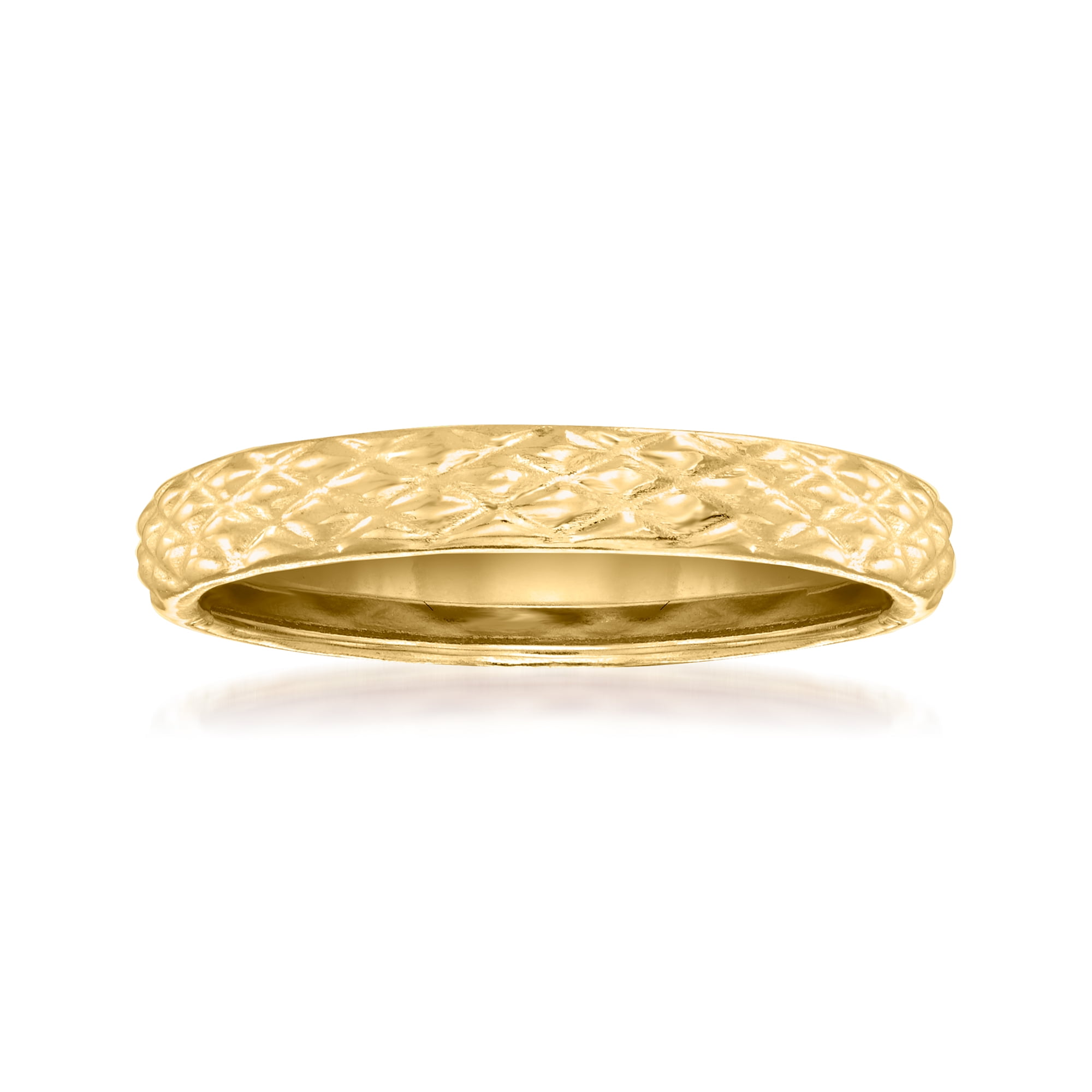 Ross-Simons 18kt Yellow Gold Quilted Textured Ring, Women's, Adult ...